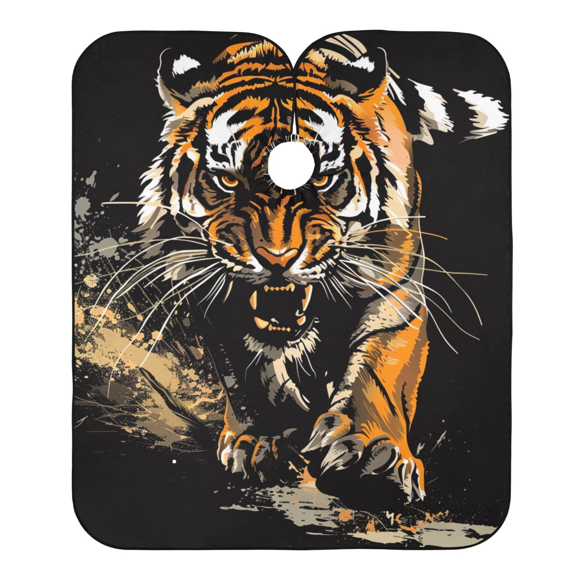 JSTEL Tiger Swooping Howling Waterproof Barber Cape for Men Women Beard ...