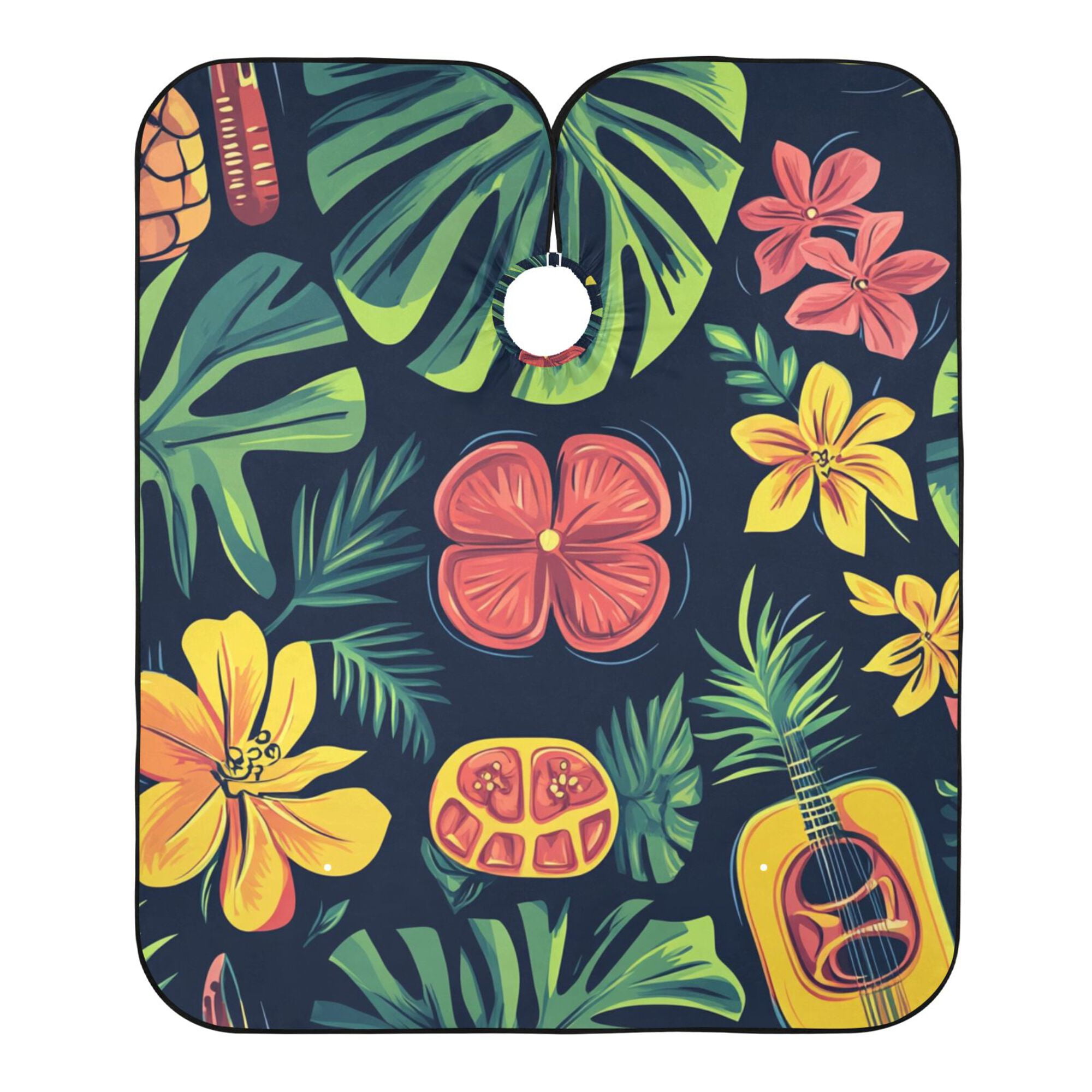 JSTEL Tropical Flower Palm Leaves Waterproof Barber Cape for Men Women ...