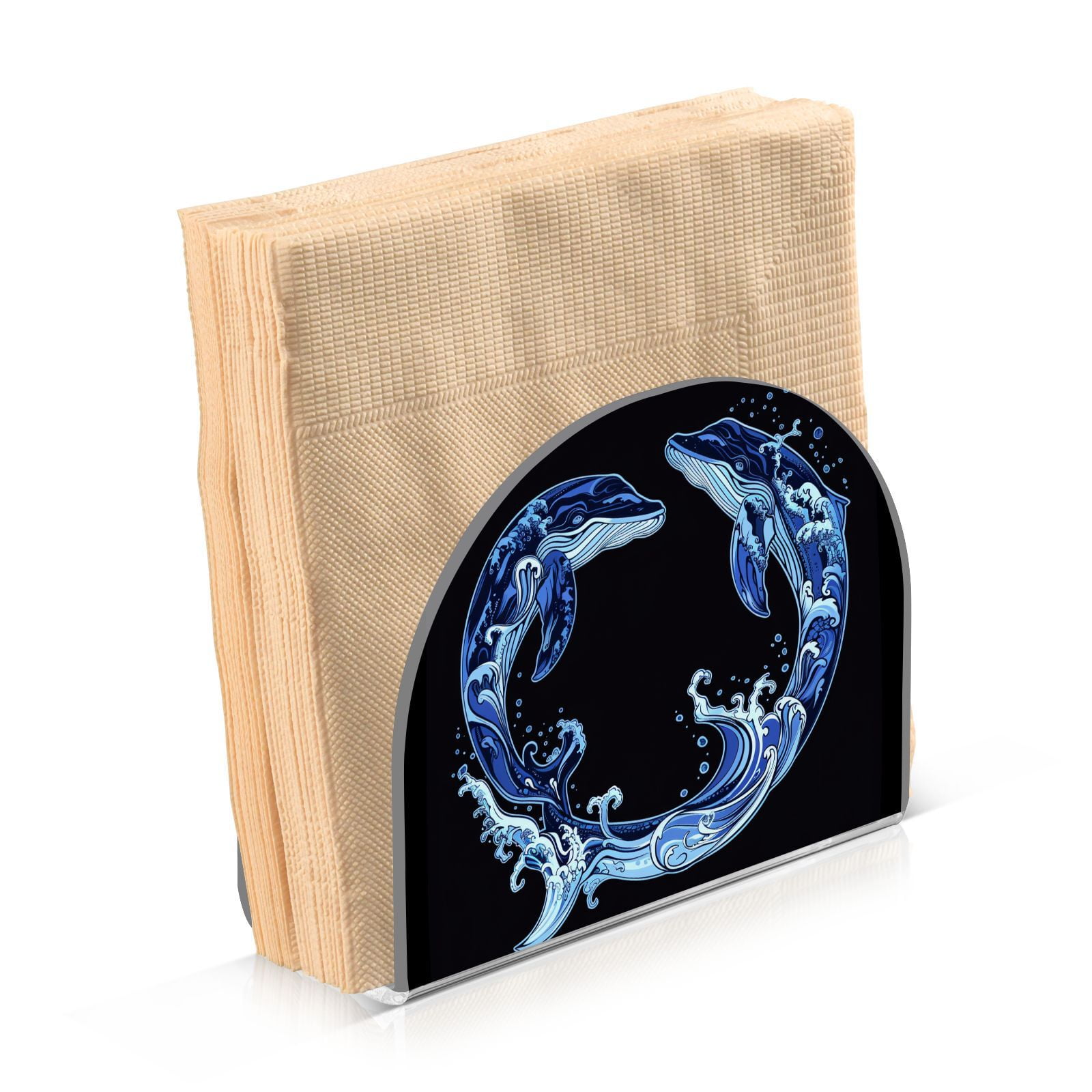 JSTEL Two Whales Sea Wave Napkin Holder for Table Cocktail Farmhouse ...
