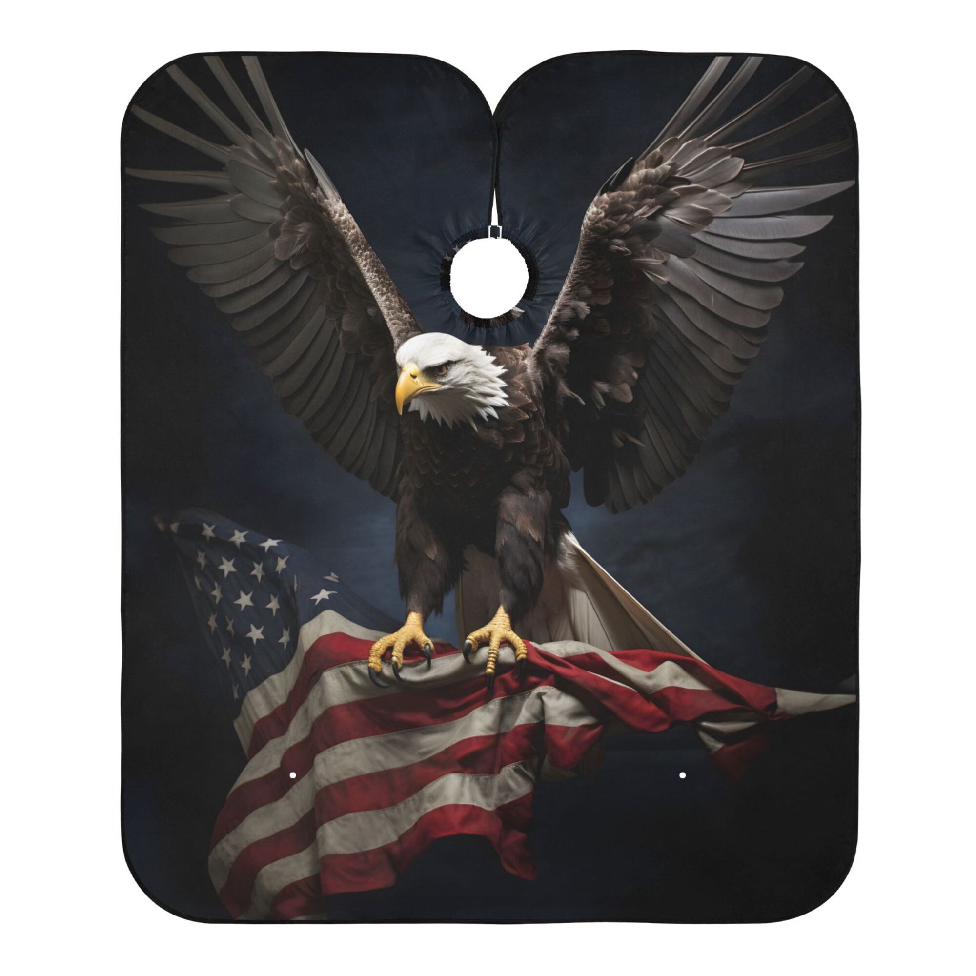 JSTEL Usa America Flag Eagles Waterproof Barber Cape for Men Women ...