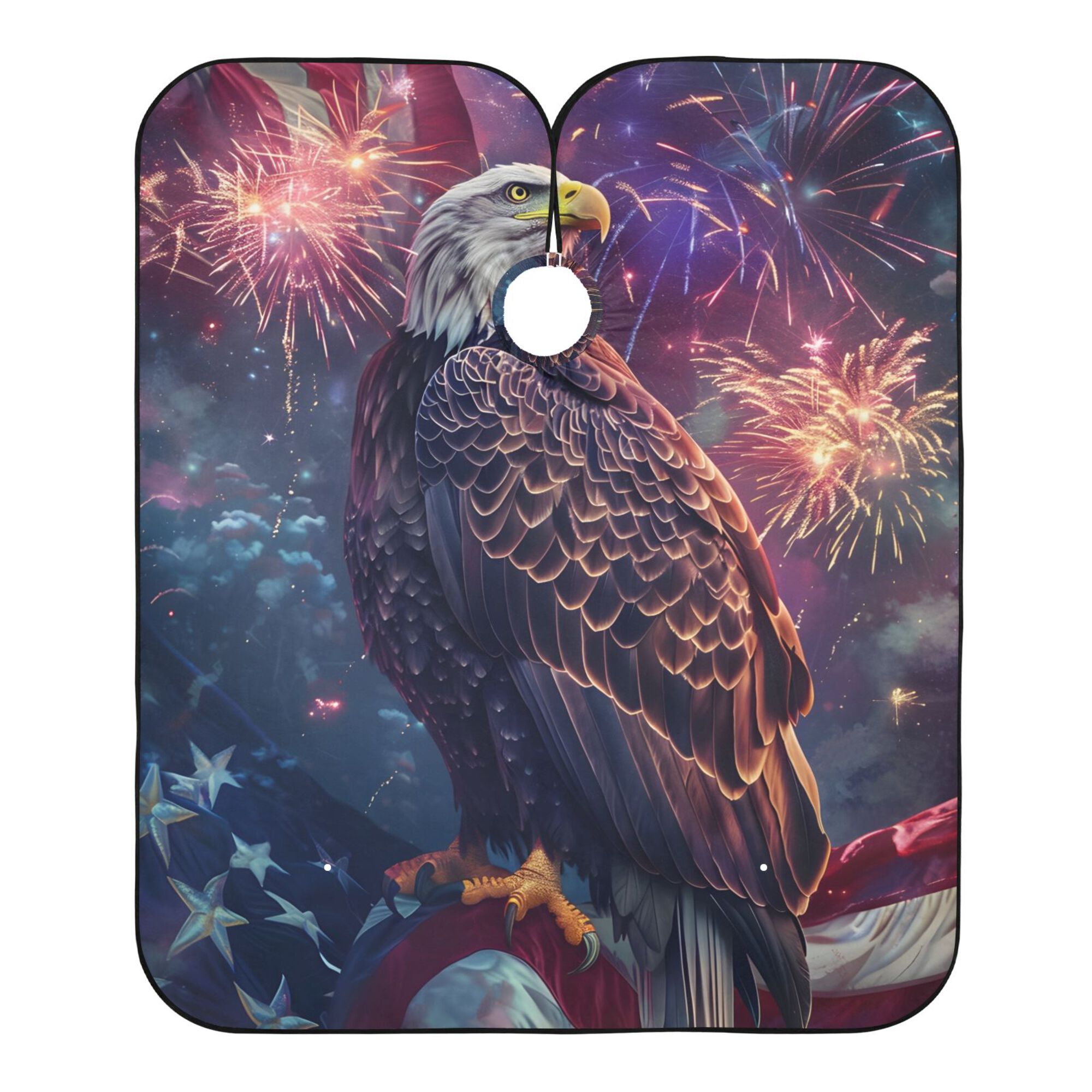 JSTEL Usa American Flag Eagle Waterproof Barber Cape for Men Women ...