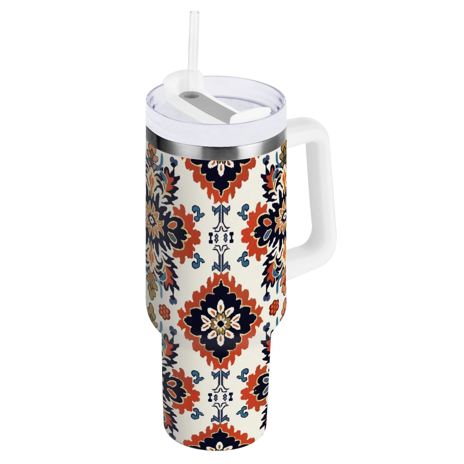 JSTEL Vintage Ikat Flowers Aztec Art 30 oz Tumbler Stainless Steel ...