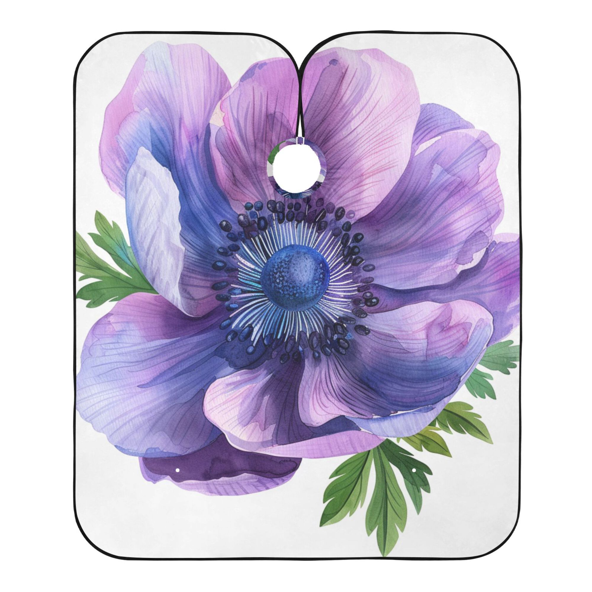 JSTEL Watercolor Anemone Flower Waterproof Barber Cape for Men Women ...