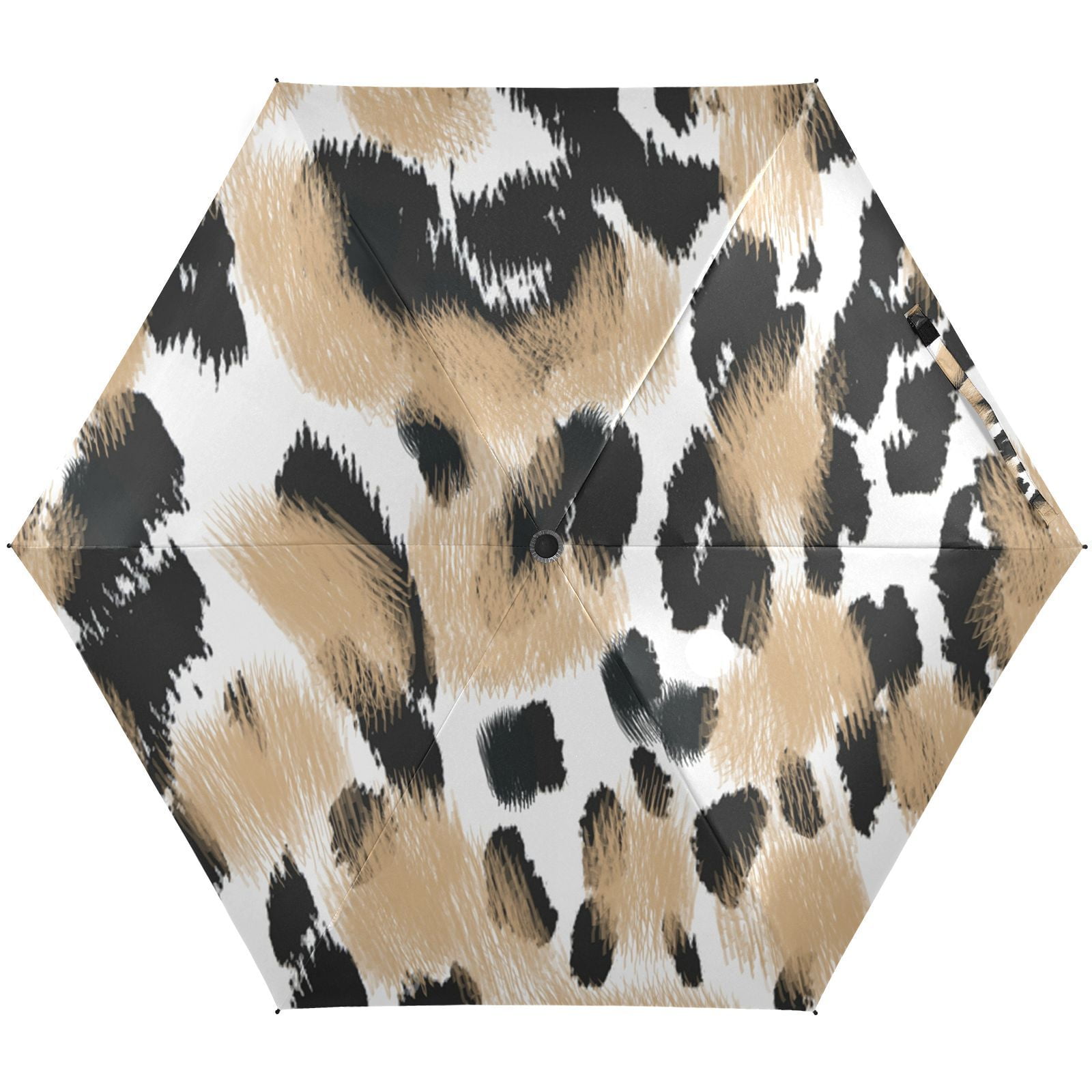 JSTEL Watercolor Animal Leopard Print Geometric Folding Umbrella for ...