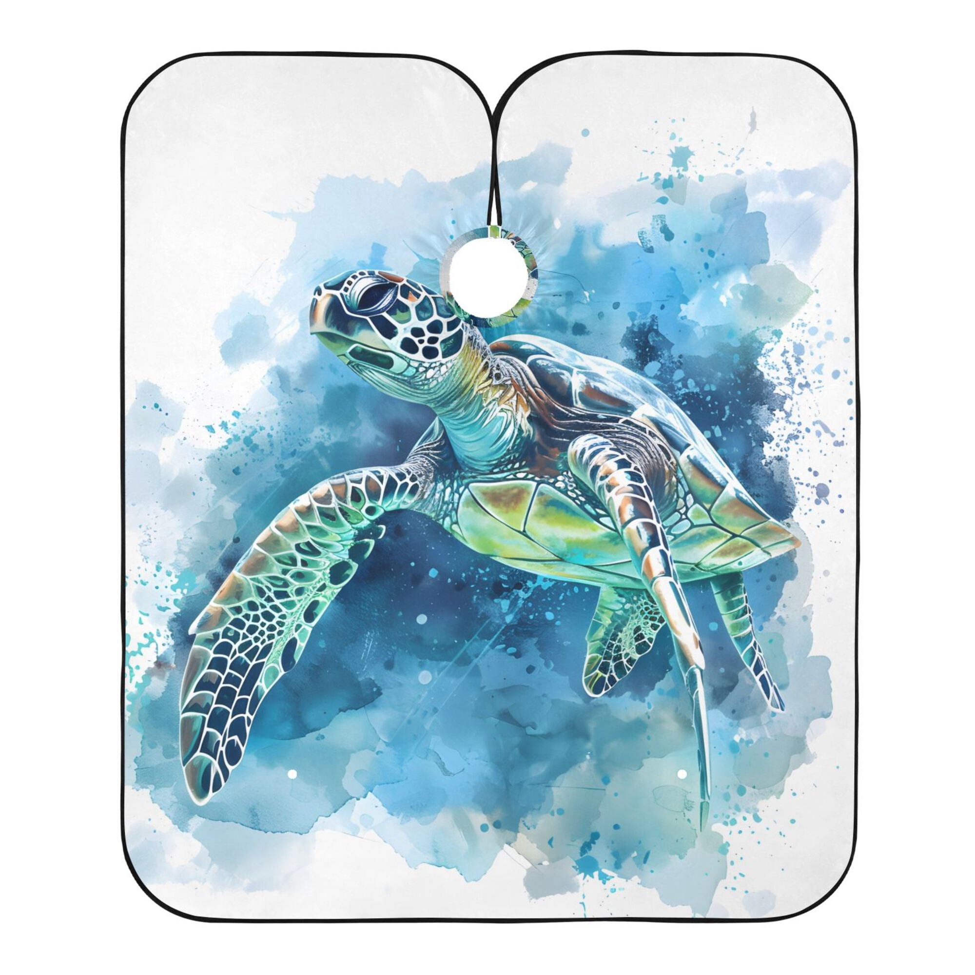 JSTEL Watercolor Sea Turtle Waterproof Barber Cape for Men Women Beard ...