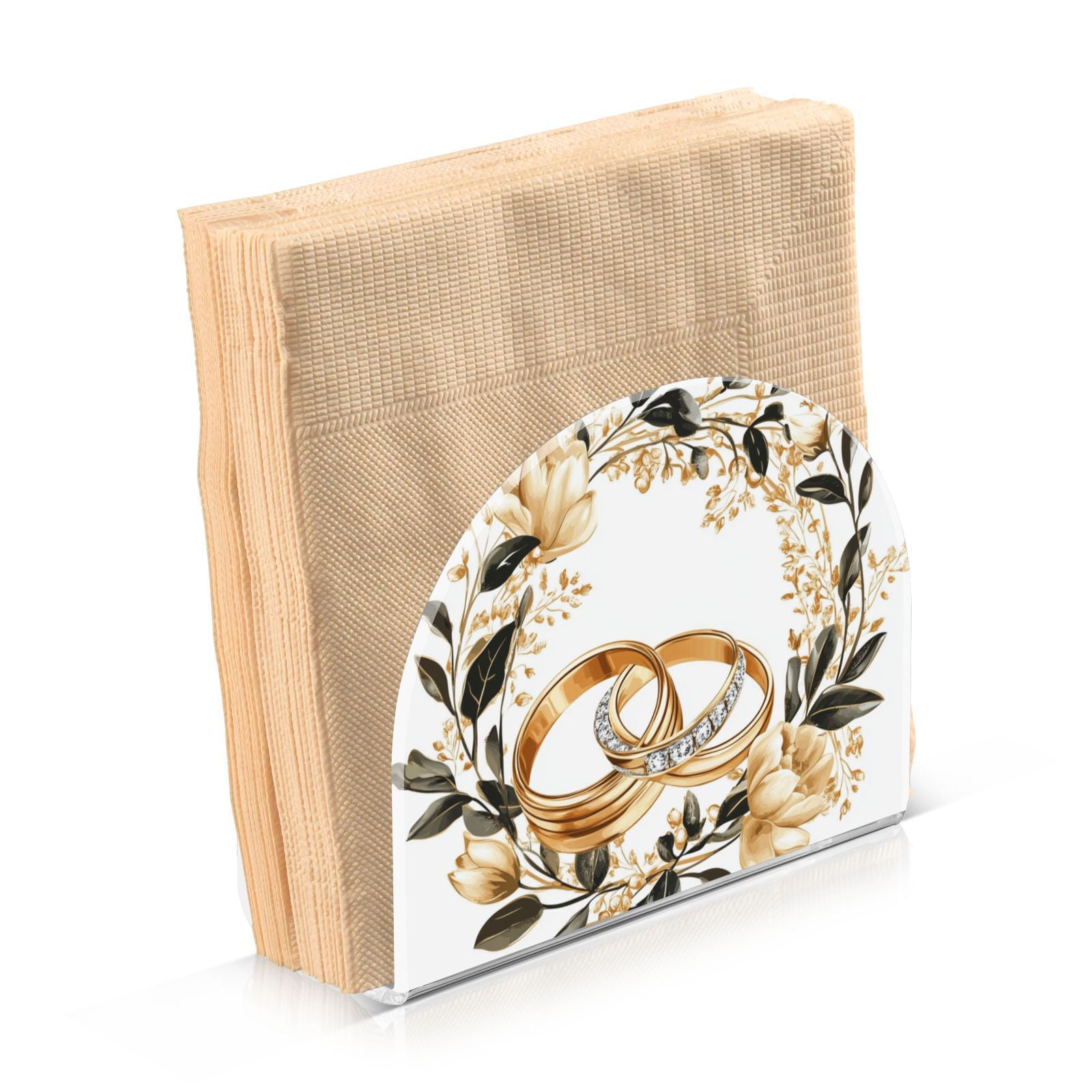 JSTEL Wedding Ring Wreath Napkin Holder for Table Cocktail Farmhouse ...