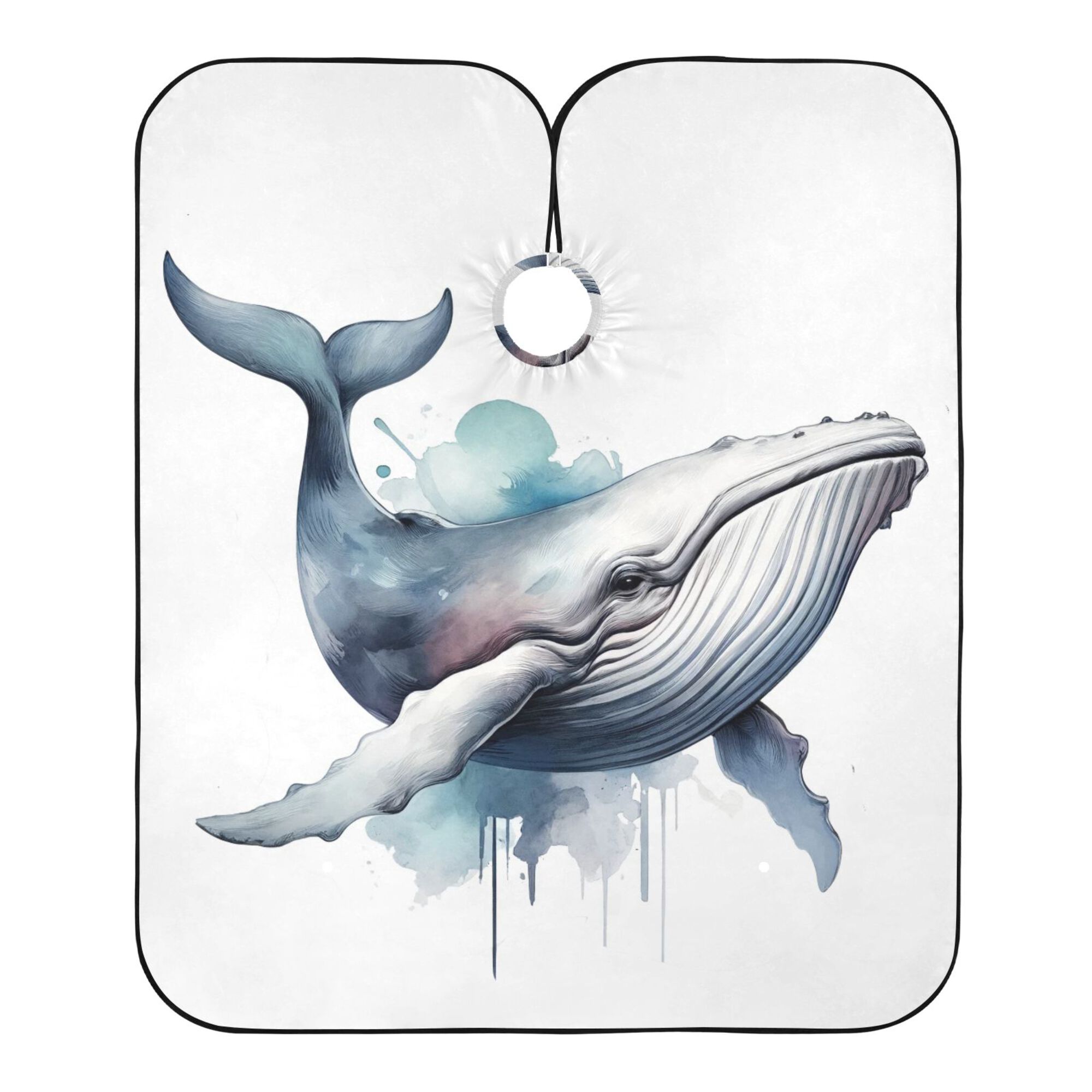 JSTEL Whale Portrait Watercolor Waterproof Barber Cape for Men Women ...