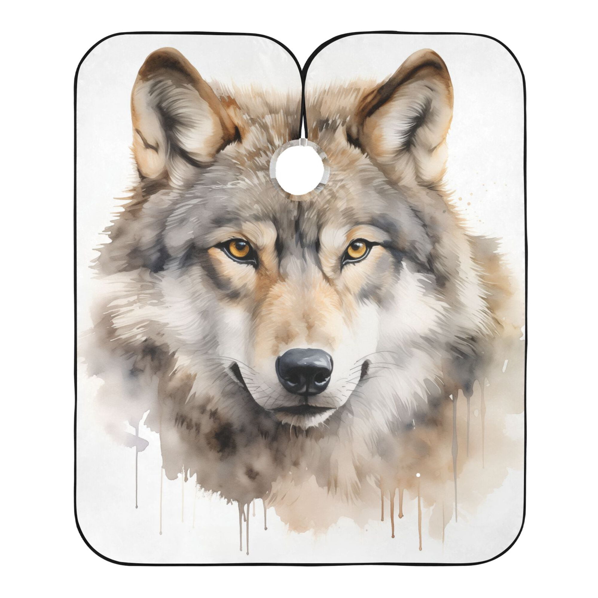 JSTEL Wild Wolf Head Waterproof Barber Cape for Men Women Beard Shaving ...