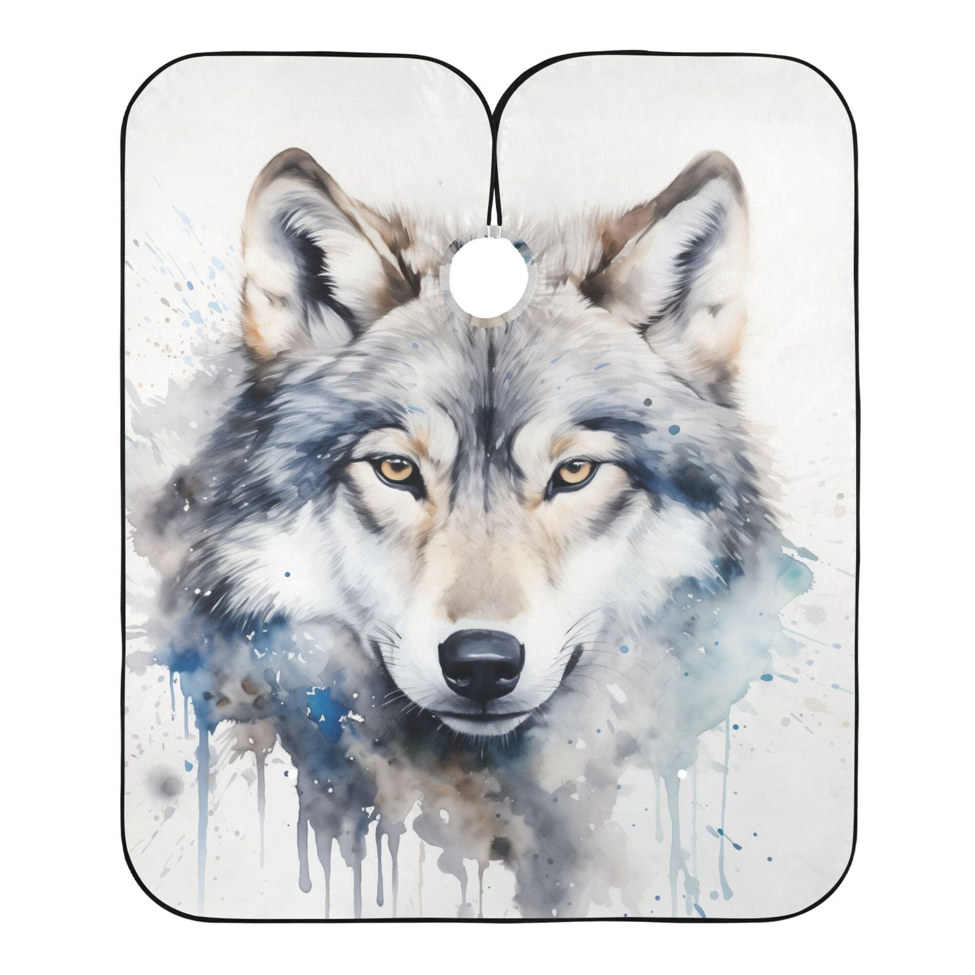 JSTEL Wild Wolf Portrait Waterproof Barber Cape for Men Women Beard ...