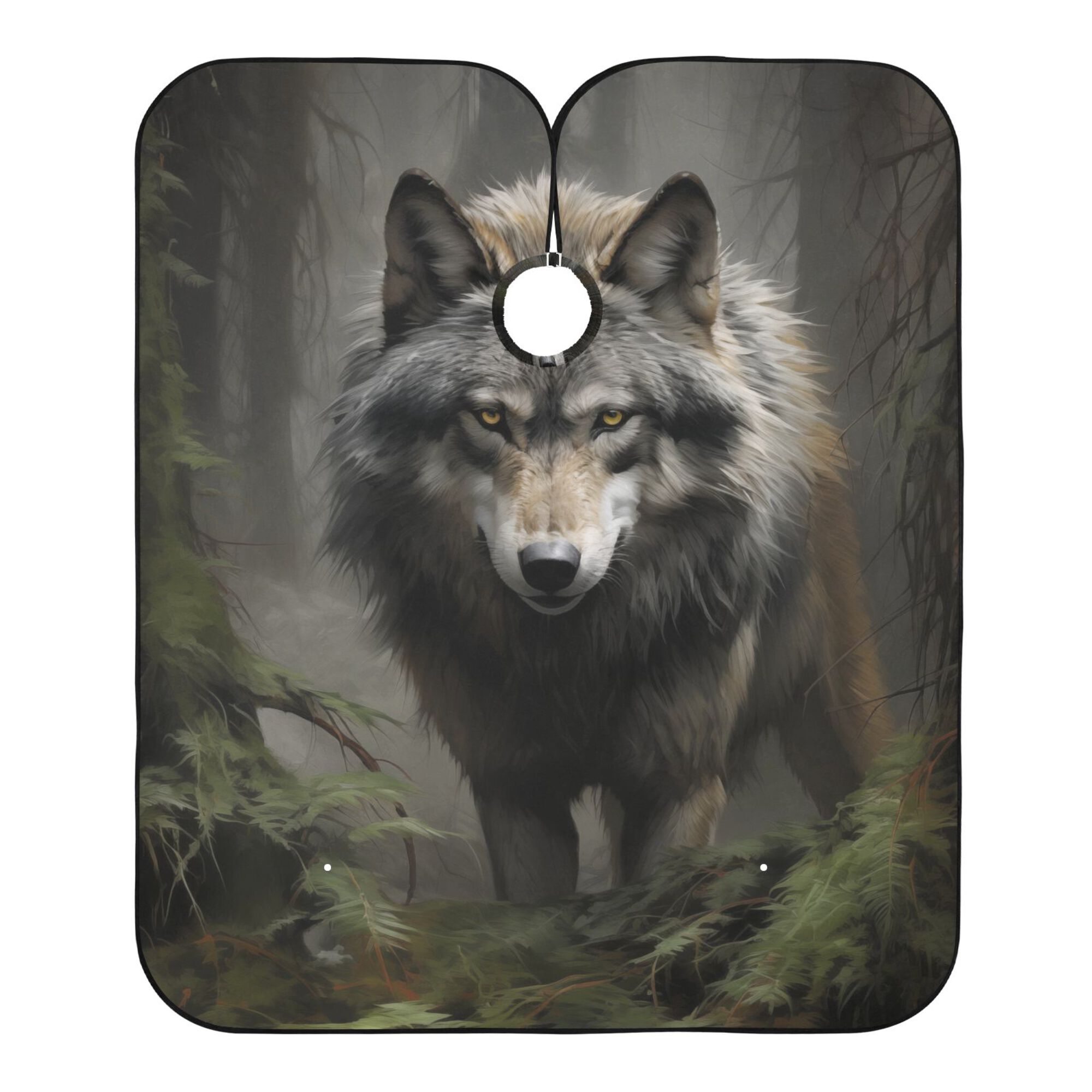 JSTEL Wild Wolf in Forest Waterproof Barber Cape for Men Women Beard ...
