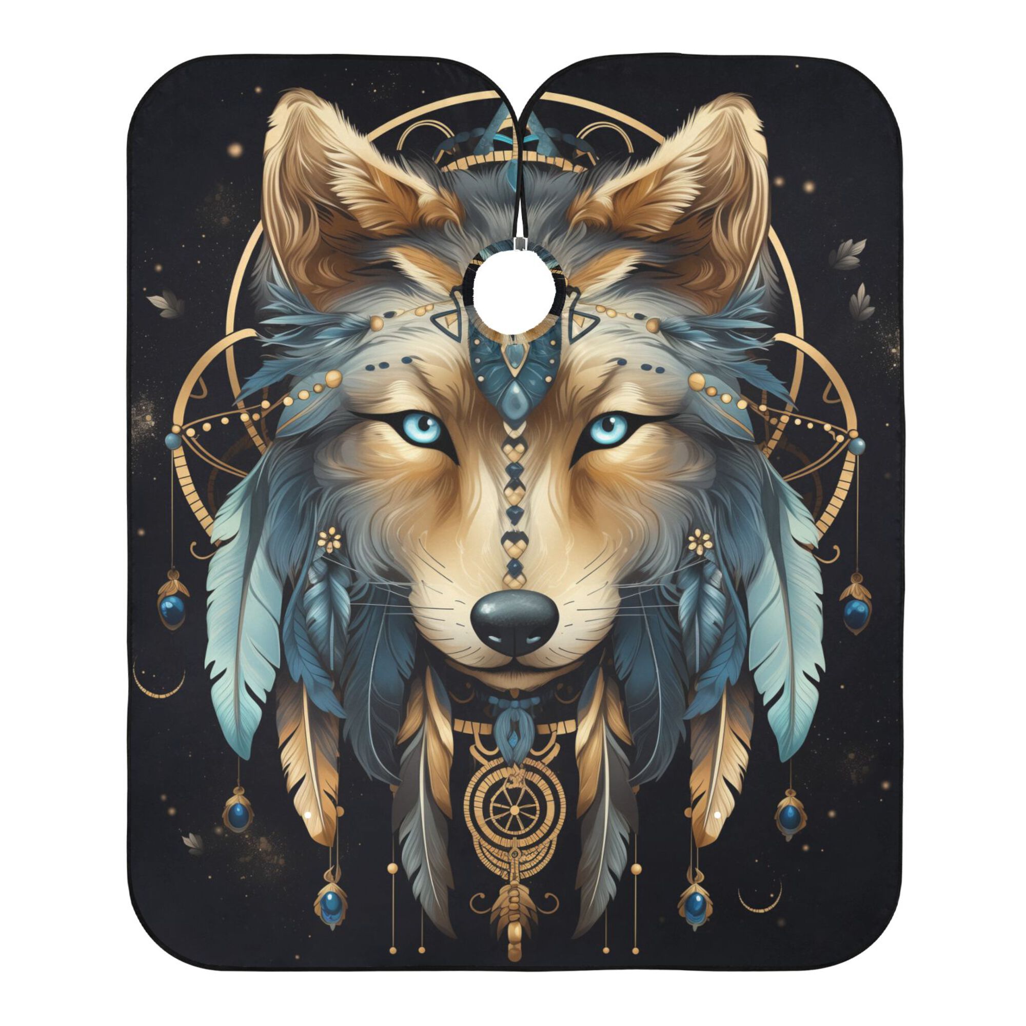JSTEL Wolf Boho Dreamcatcher Bohemian Waterproof Barber Cape for Men ...
