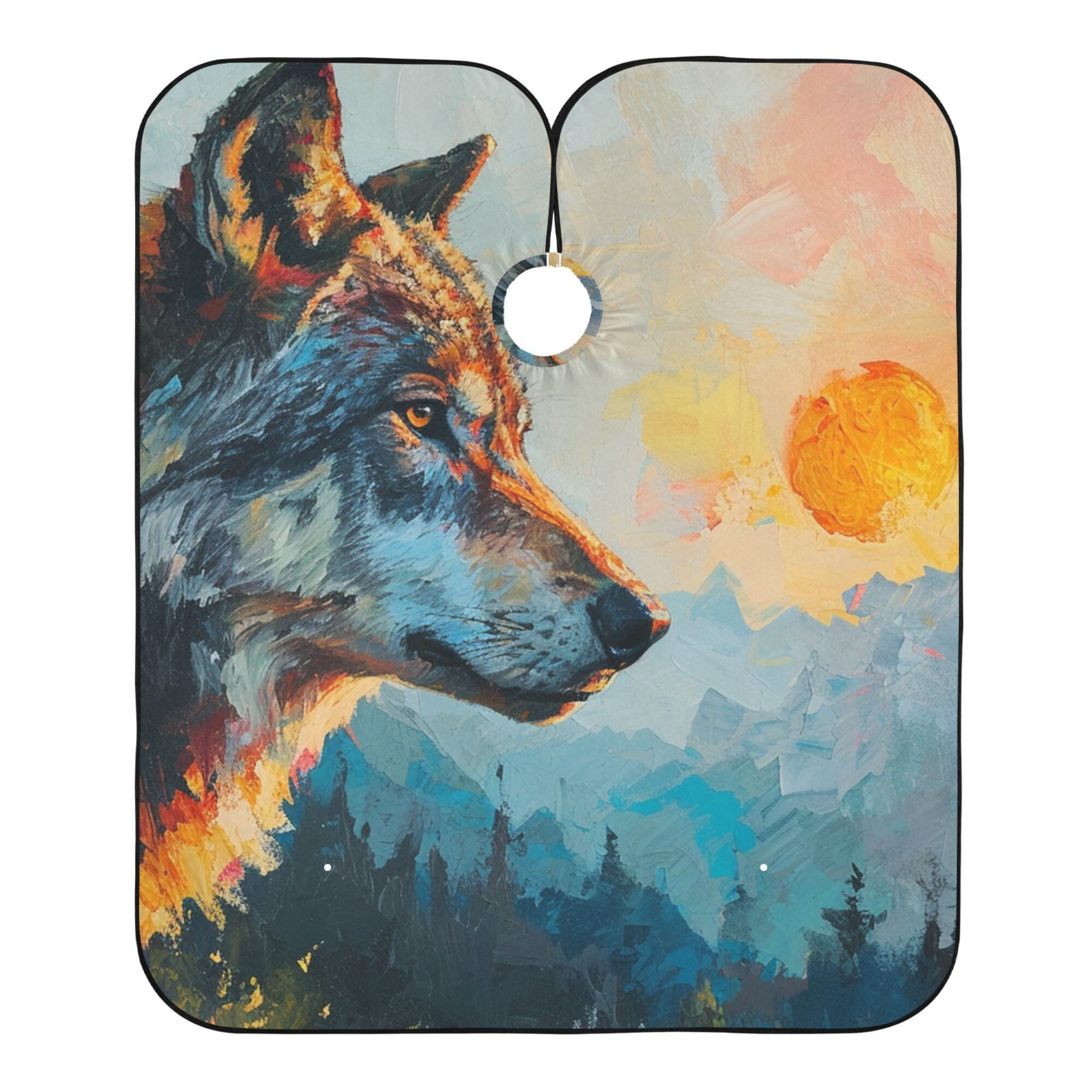 JSTEL Wolf Sunset Waterproof Barber Cape for Men Women Beard Shaving ...