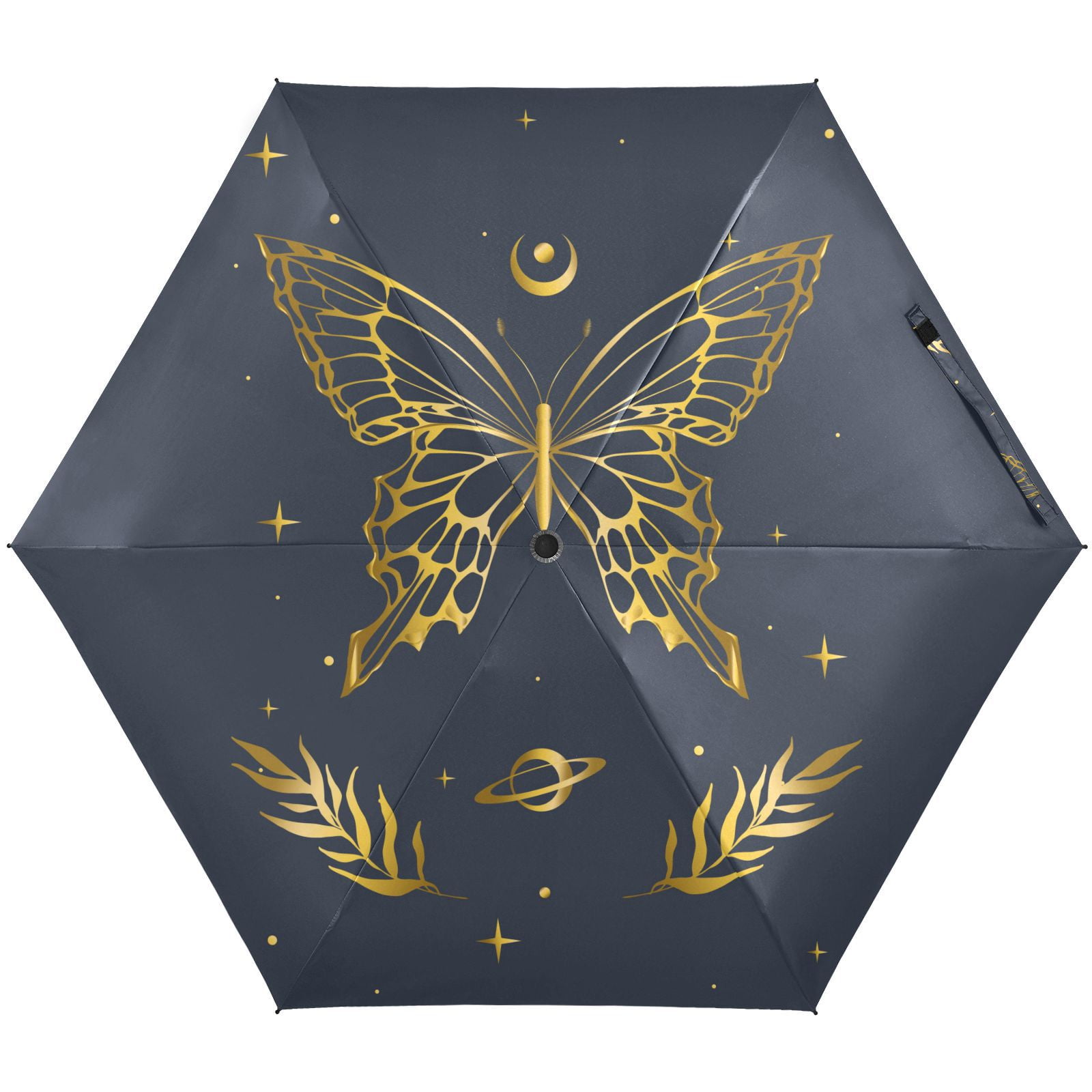 JSTEL crescent moon sun star butterfly astrology Folding Umbrella for ...