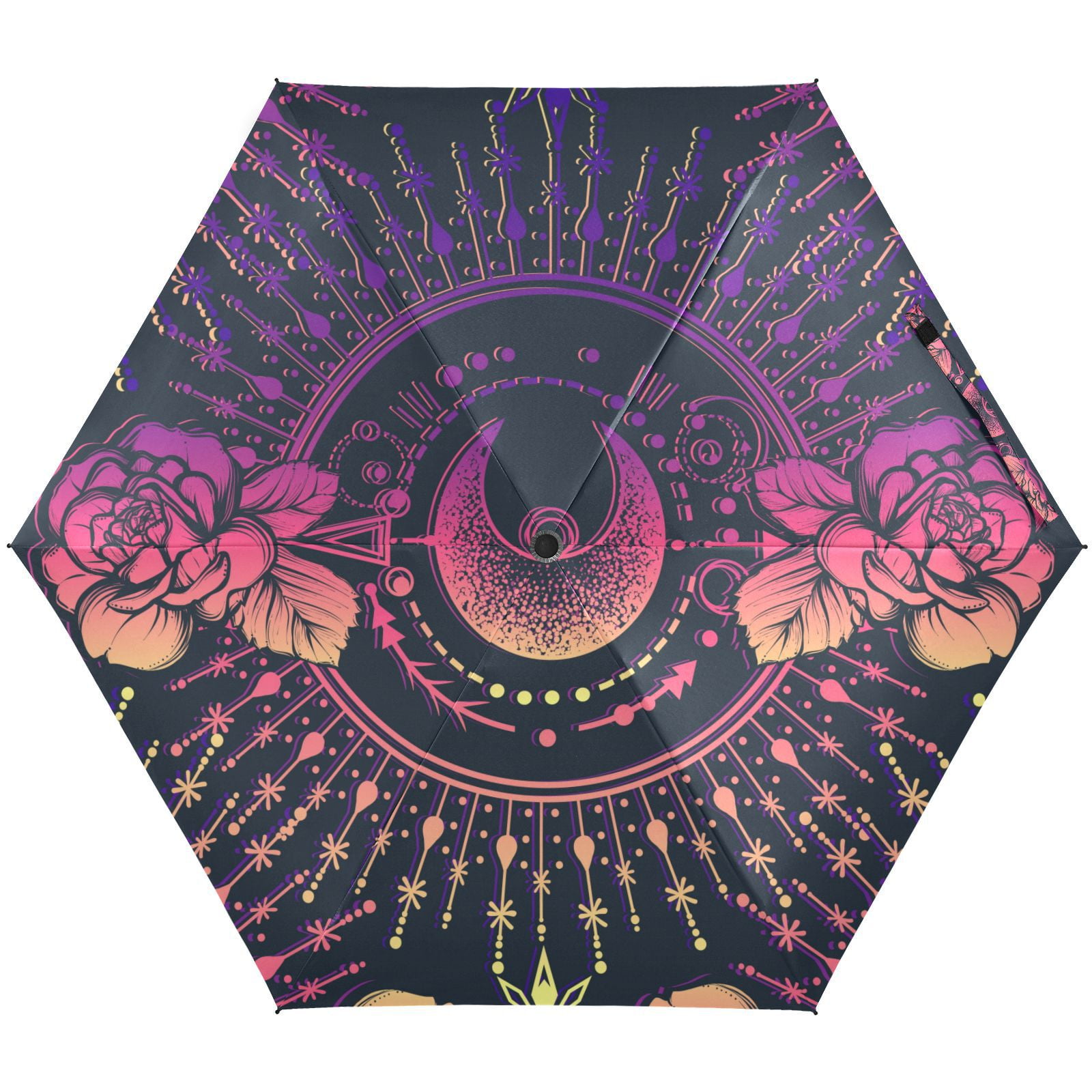 JSTEL rainbow moon star rose flower astrology Alchemy Folding Umbrella ...
