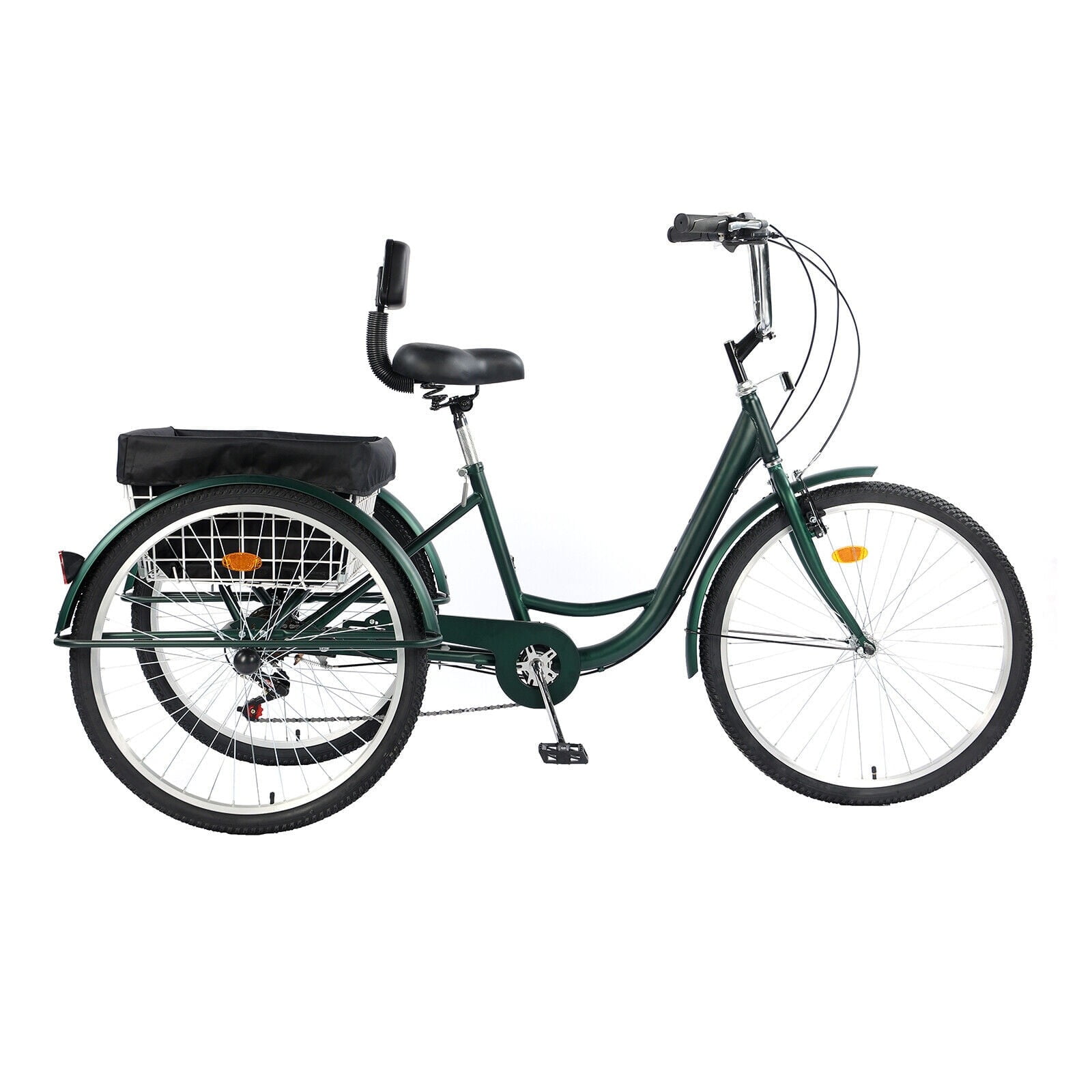 "JSTUOKE 24"" 7-Speed Three-Wheeler Adult Tricycle with Adjustable Seat ...