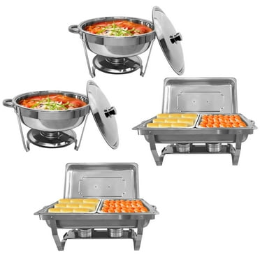 ALPHA LIVING 4 Pack 8QT Stainless Steel Buffet Servers Warmer, Catering ...