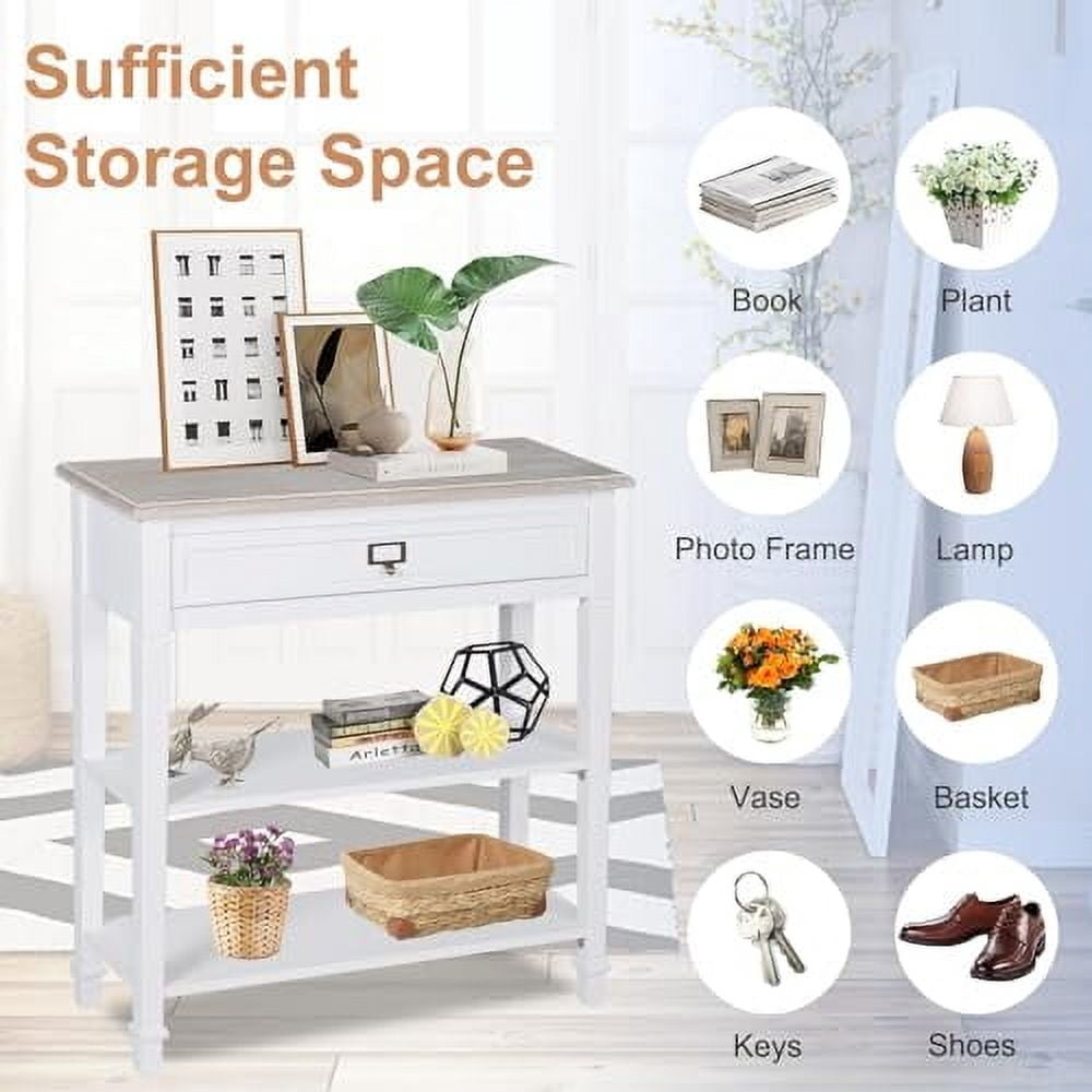 JSUN7 Hallway Table for Entryway - Entry Way With Drawer, Narrow Wood ...