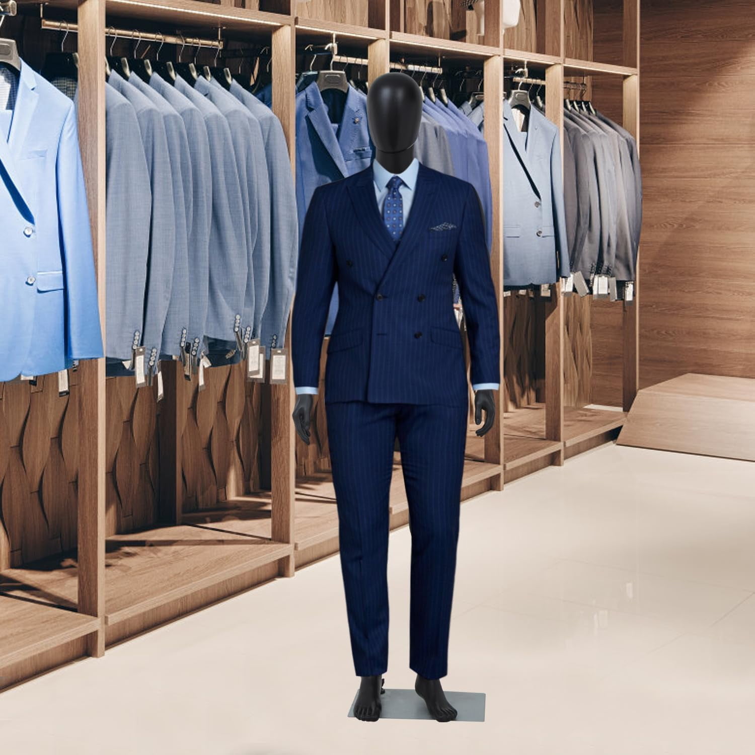 JSUN7 Male Mannequin - 72.8 Inch Full Body With Metal Base, Faceless ...