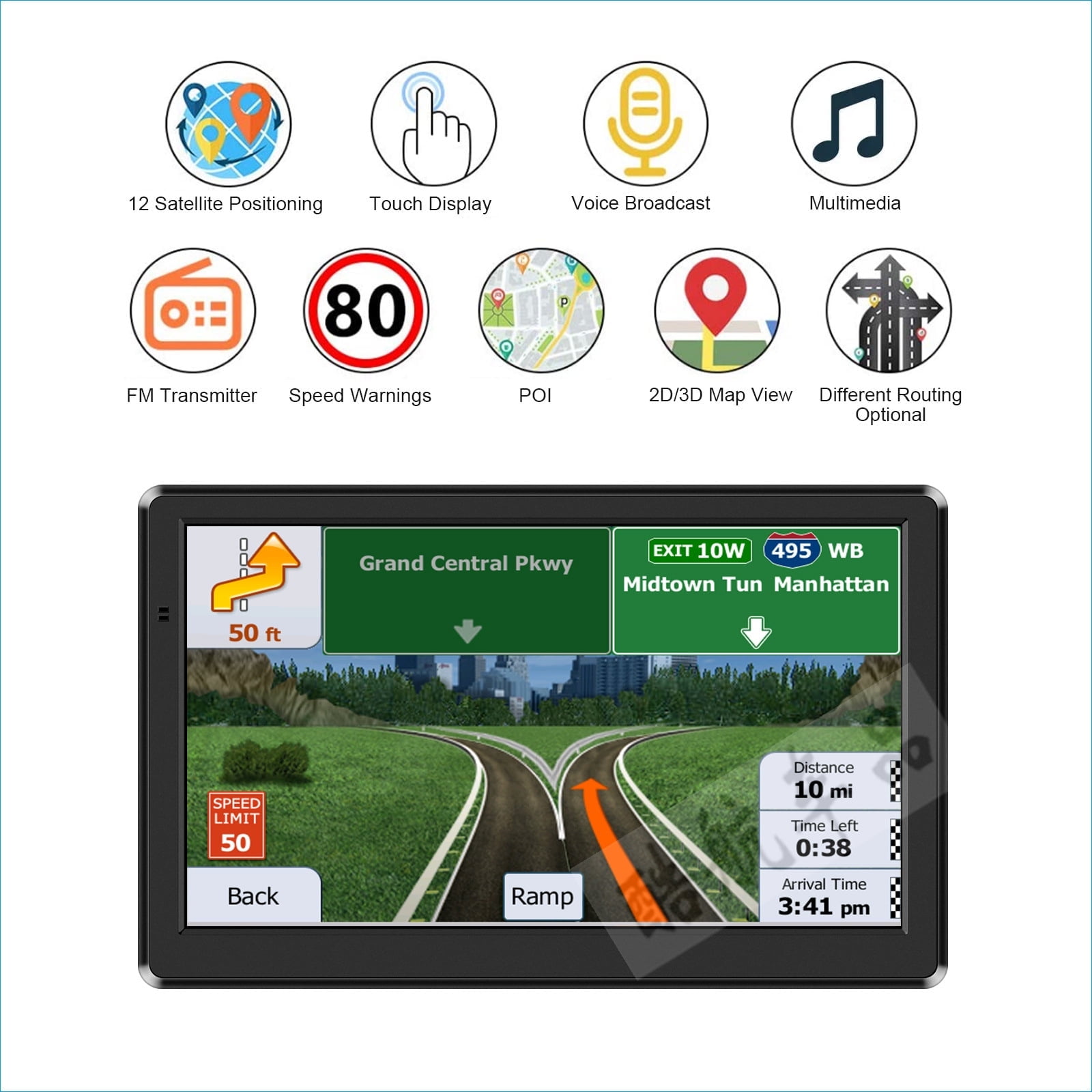 GPS Navigation for Truck RV Car, 7 inch Touchscreen, Truck GPS ...