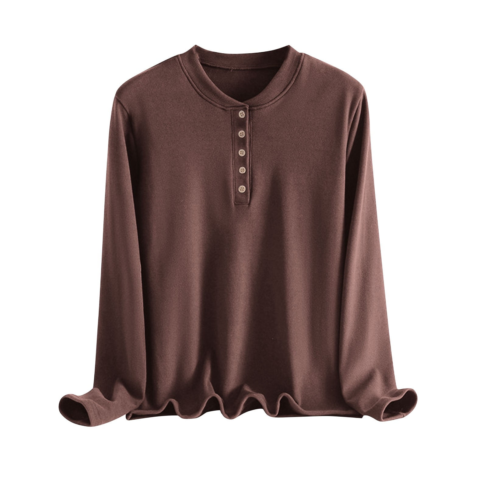 JSheng Women's Button Up Tops Fashion Solid Color Velvet Rond Neck Long ...