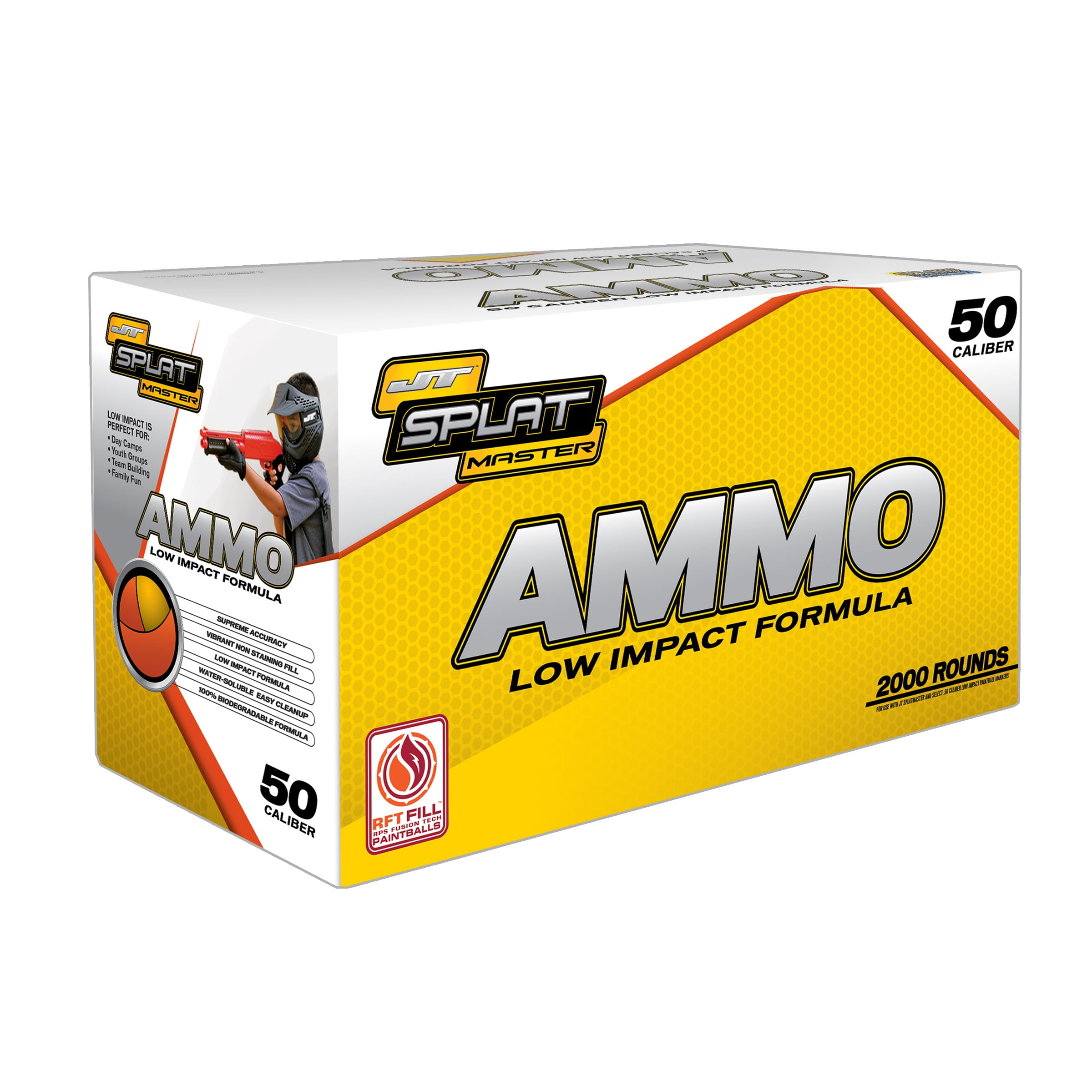 JT 2000ct Splatmaster 50cal Paintballs, Yellow Fill - Walmart.com