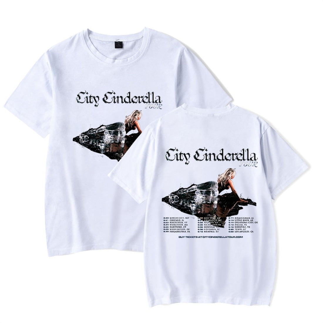 JT City Cinderella Tour T-shirt Hip Hop Short Sleeve Fashion Crewneck ...