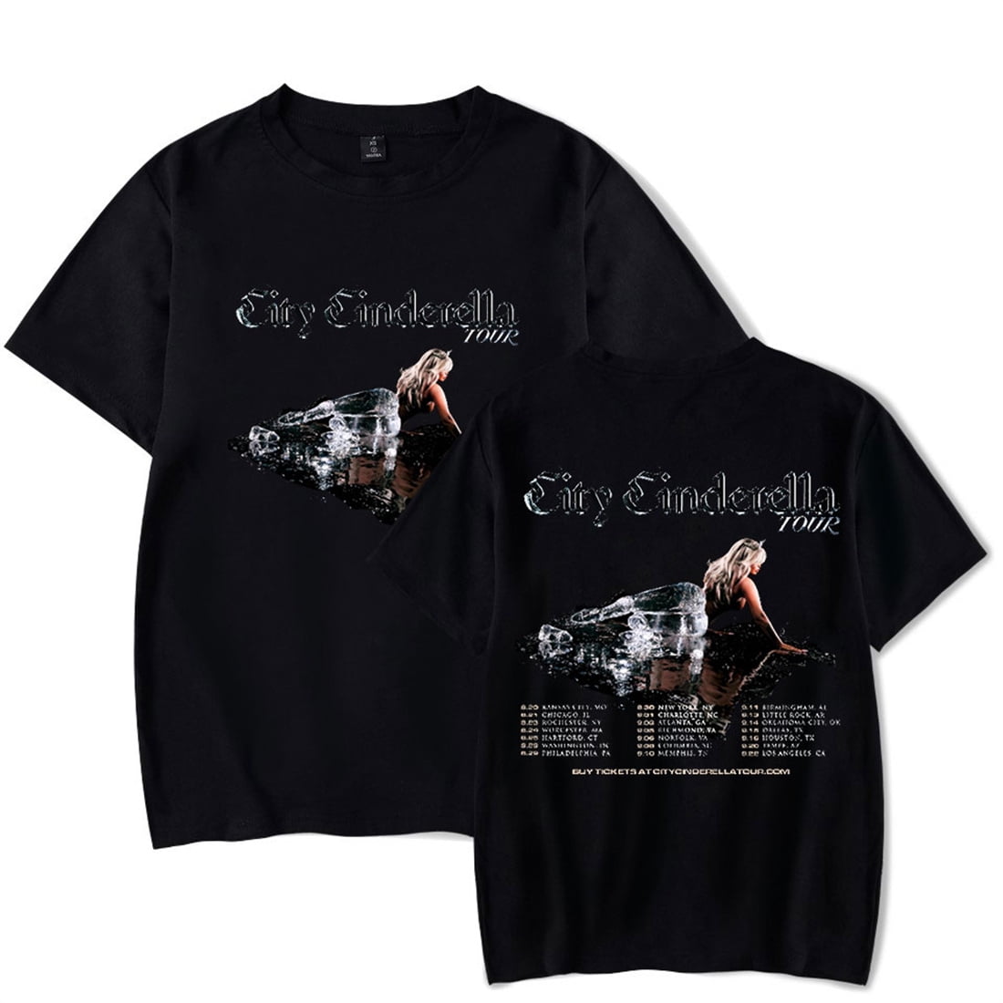 JT City Cinderella Tour T-shirt Hip Hop Short Sleeve Fashion Crewneck ...