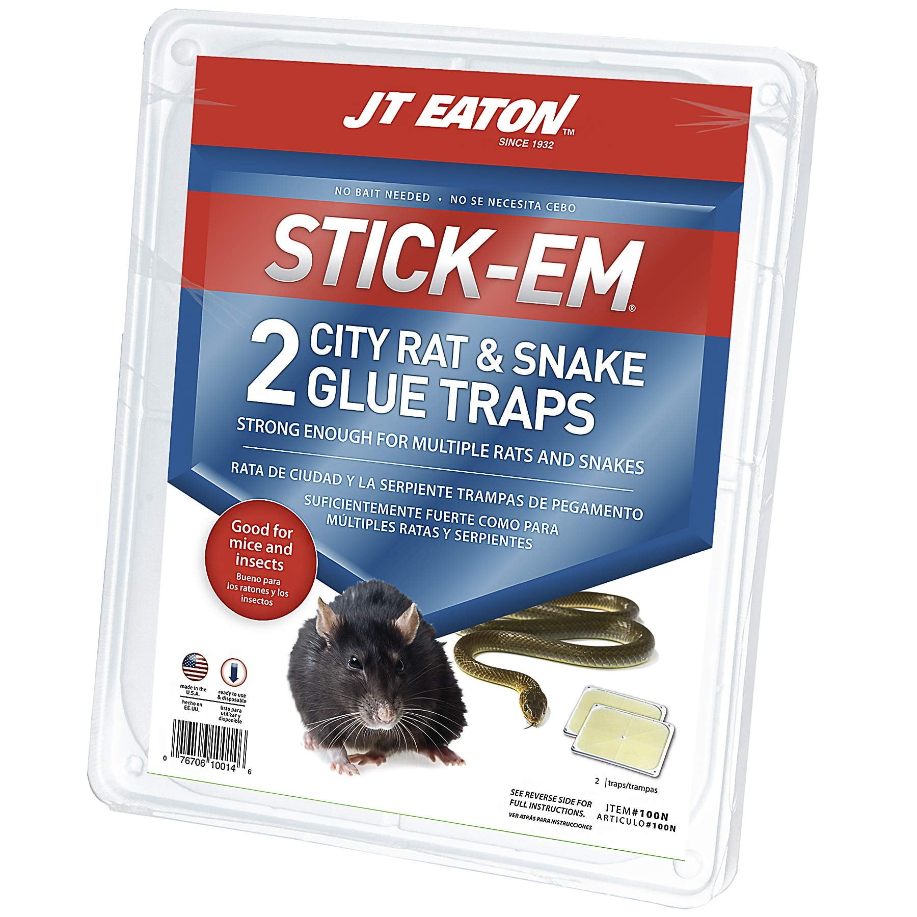 JT Eaton 100N-6 Stick-Em City Rat and Snake Glue Traps - Extra-Large ...