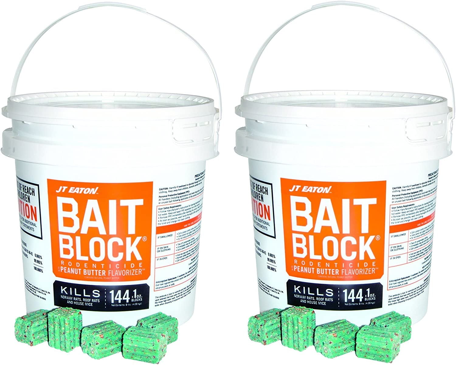 JT Eaton 709-PN Bait Block Rodenticide Anticoagulant Bait, Peanut ...