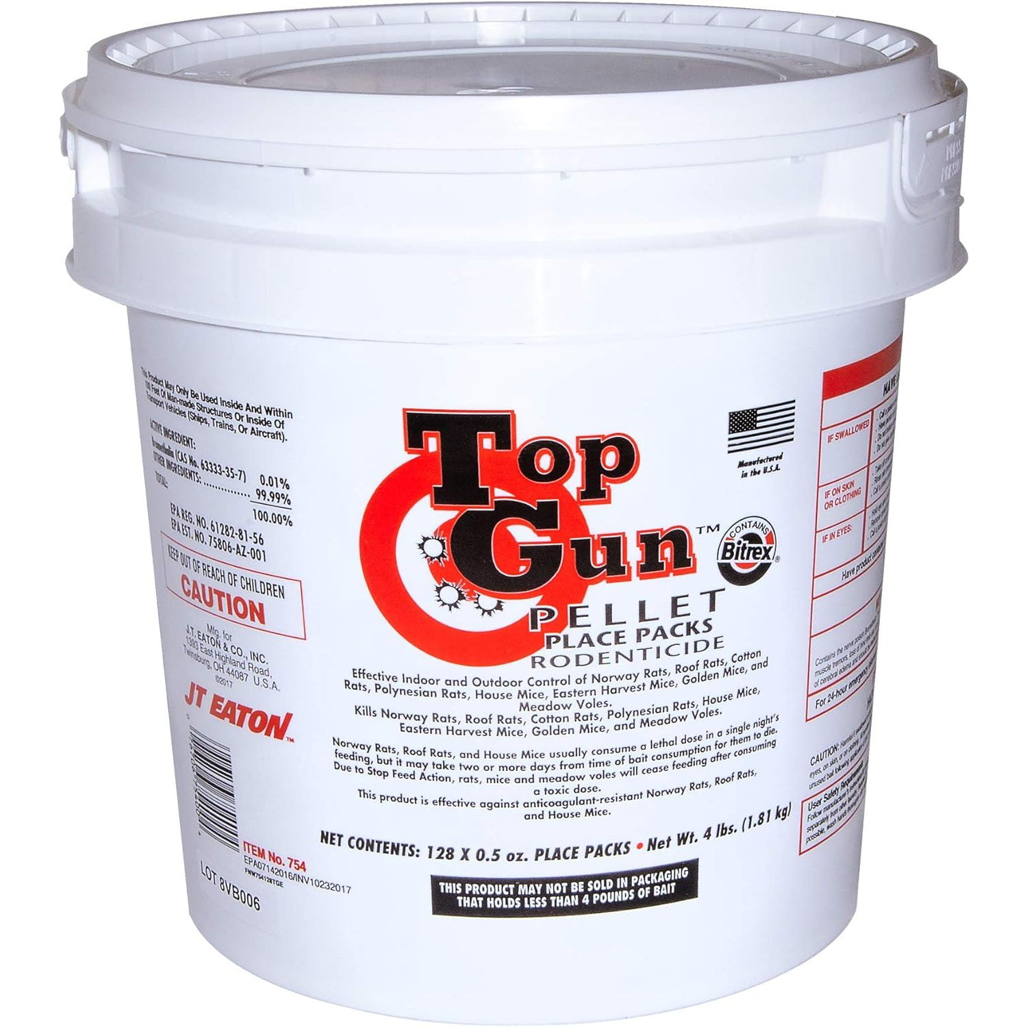 JT Eaton 754 Top Gun Pellet Place Packs Rodenticide Bromethalin ...