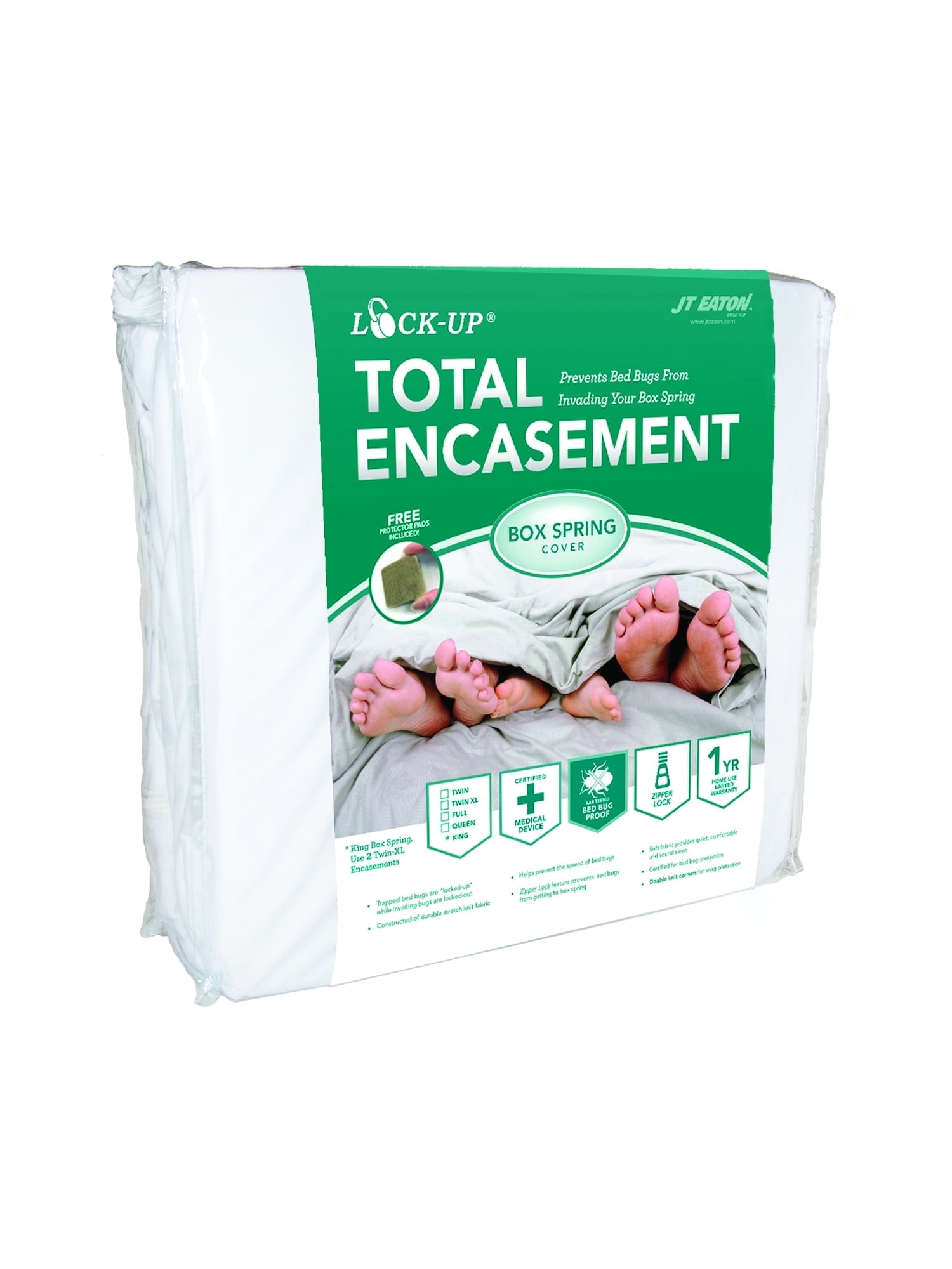 JT Eaton Lock-Up Bed Bug Box Spring Encasement - For Cal King Size Beds ...