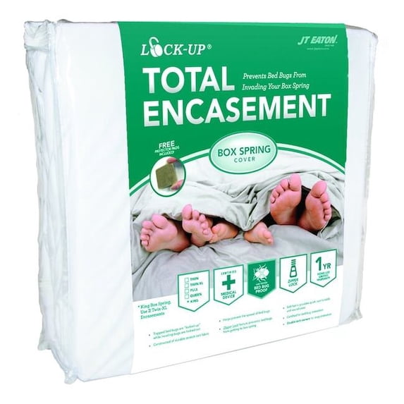 JT Eaton Full Bed Bug Box Spring Encasement, Dust and Allergen Zippered ...