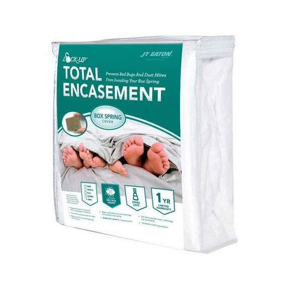 JT Eaton Bed Bug Box Spring Encasement, Twin Size, Zippered Cover ...