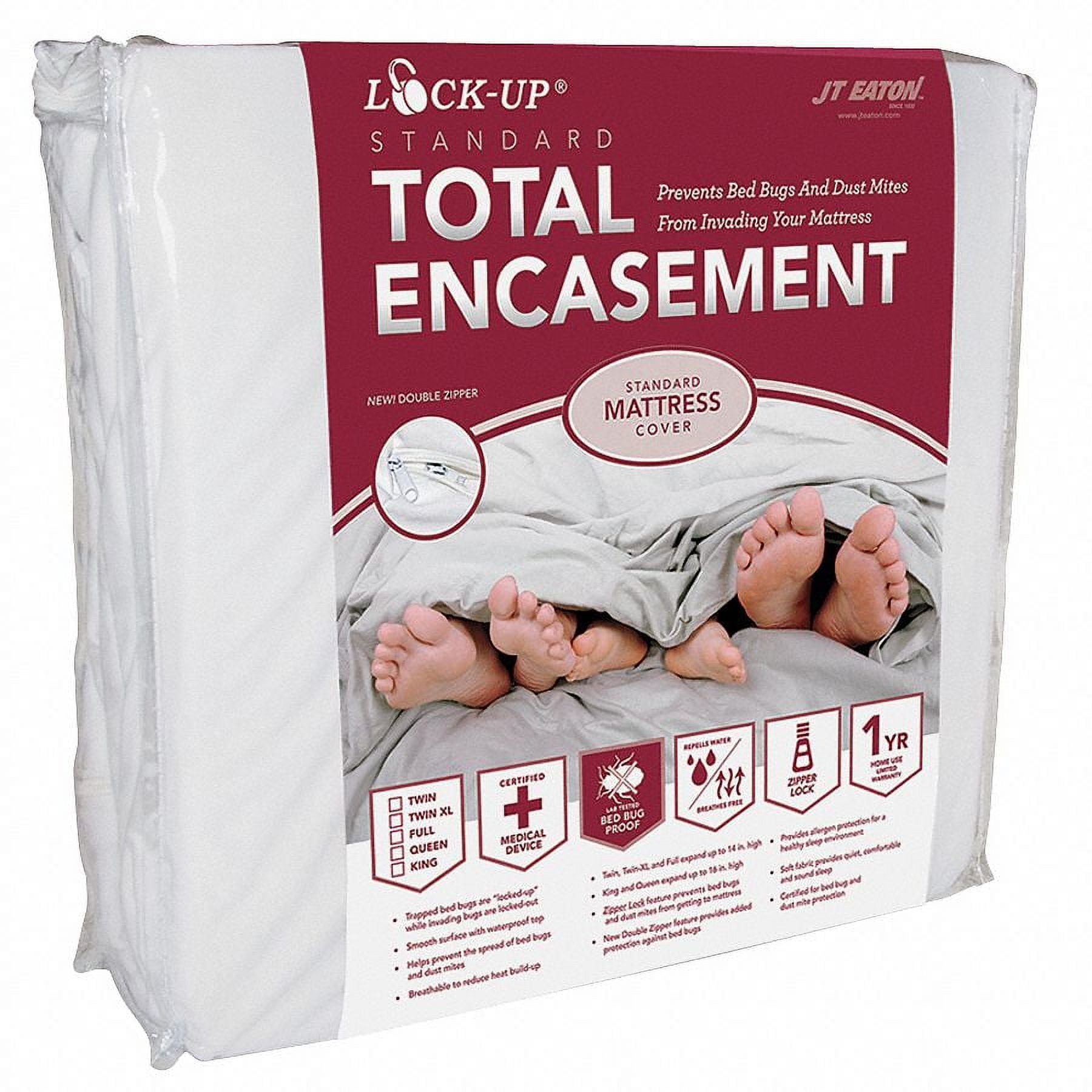 JT Eaton Lock-up TwinXL Bed Bug Total Encasement Mattress Cover - for ...