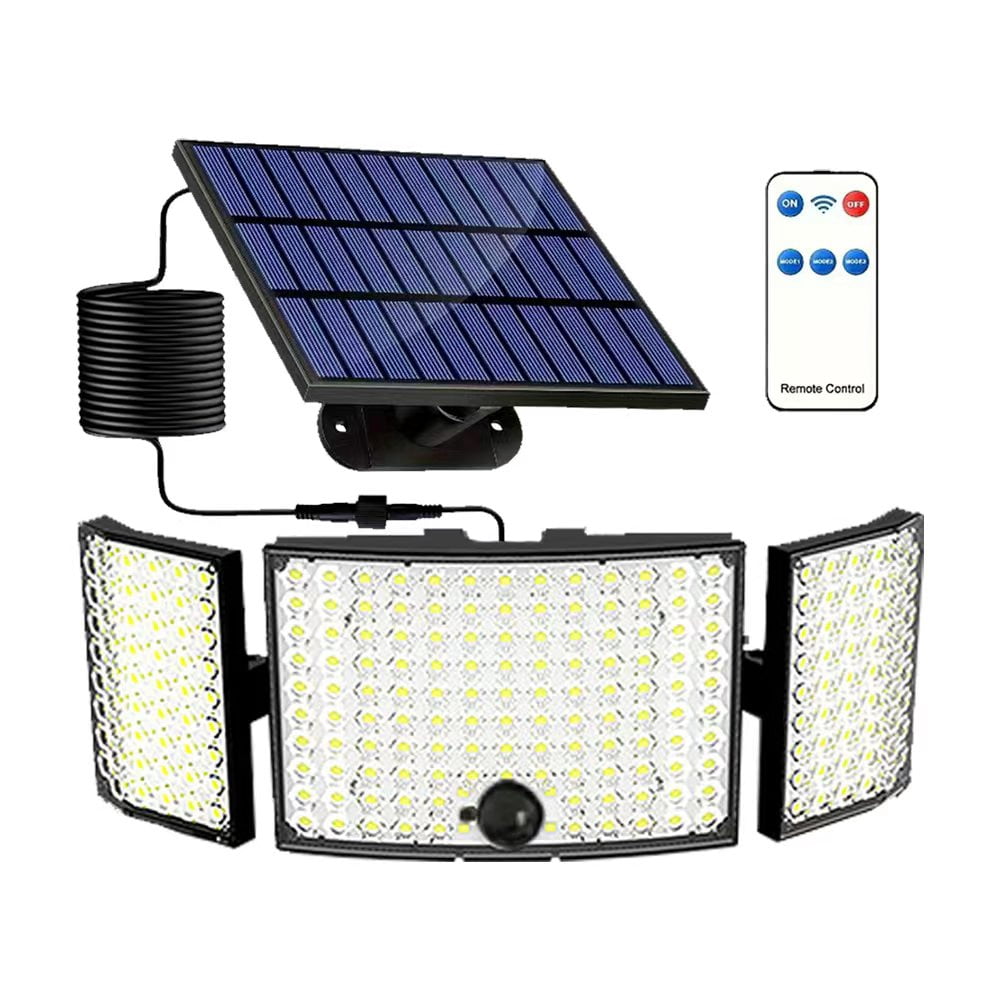 JT MOROLUX Solar-Powered LED Floodlight – 234 LED 3-Head Motion Sensor ...