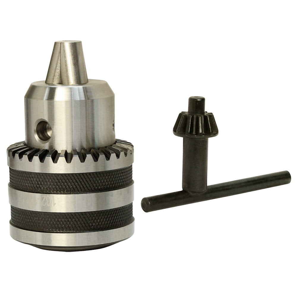 JT6 1/32" to 1/2" Keyed Steel Drill Chuck Jacobs Tapered Mount Key ...