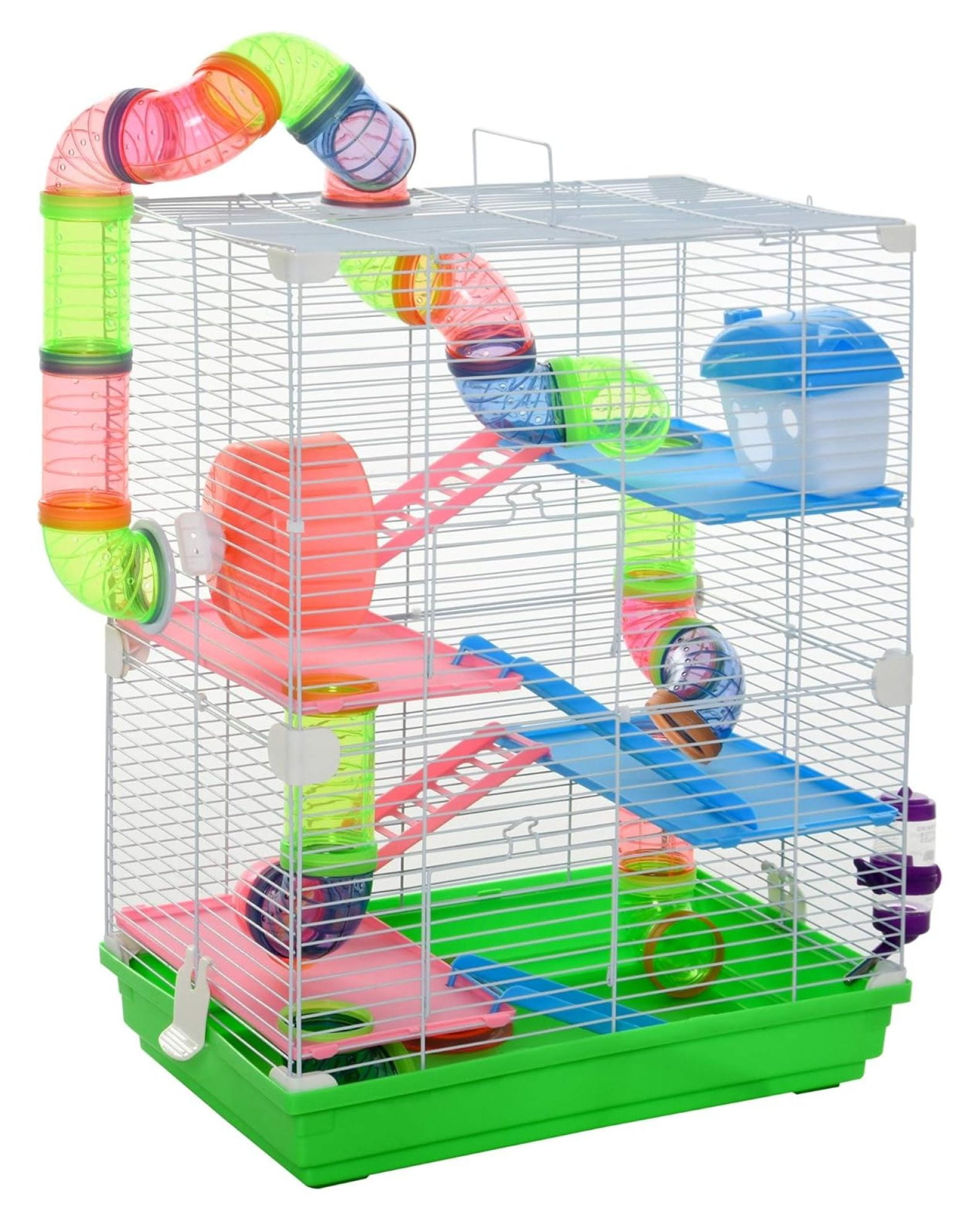 JTAOT 18" 5 Tier Hamster Cage with Tubes and Tunnels, Small Animal Cage ...