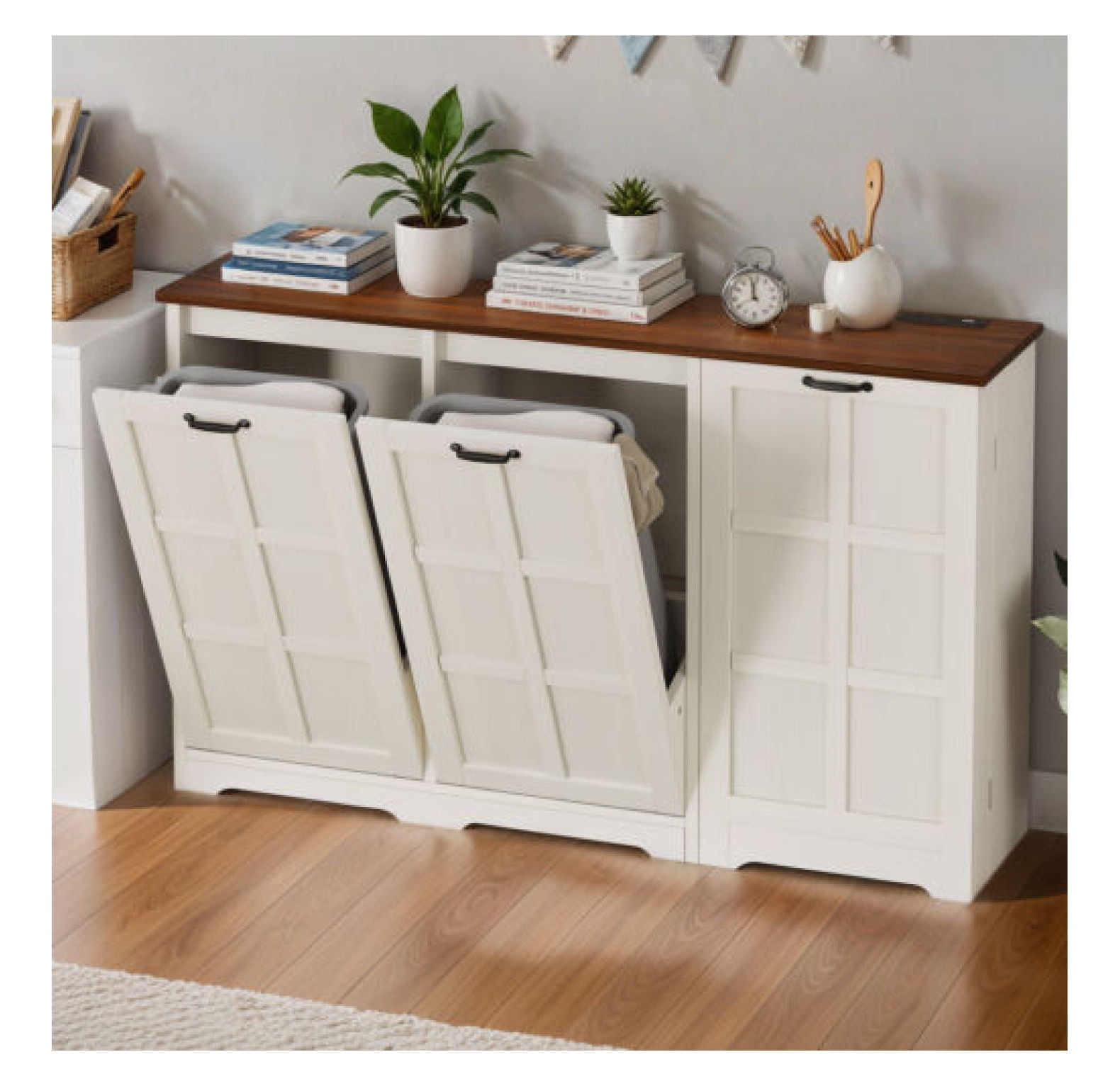 JTAOT 2 Tilt-out Kitchen Cabinet Side Storages Adjustable Shelves With ...