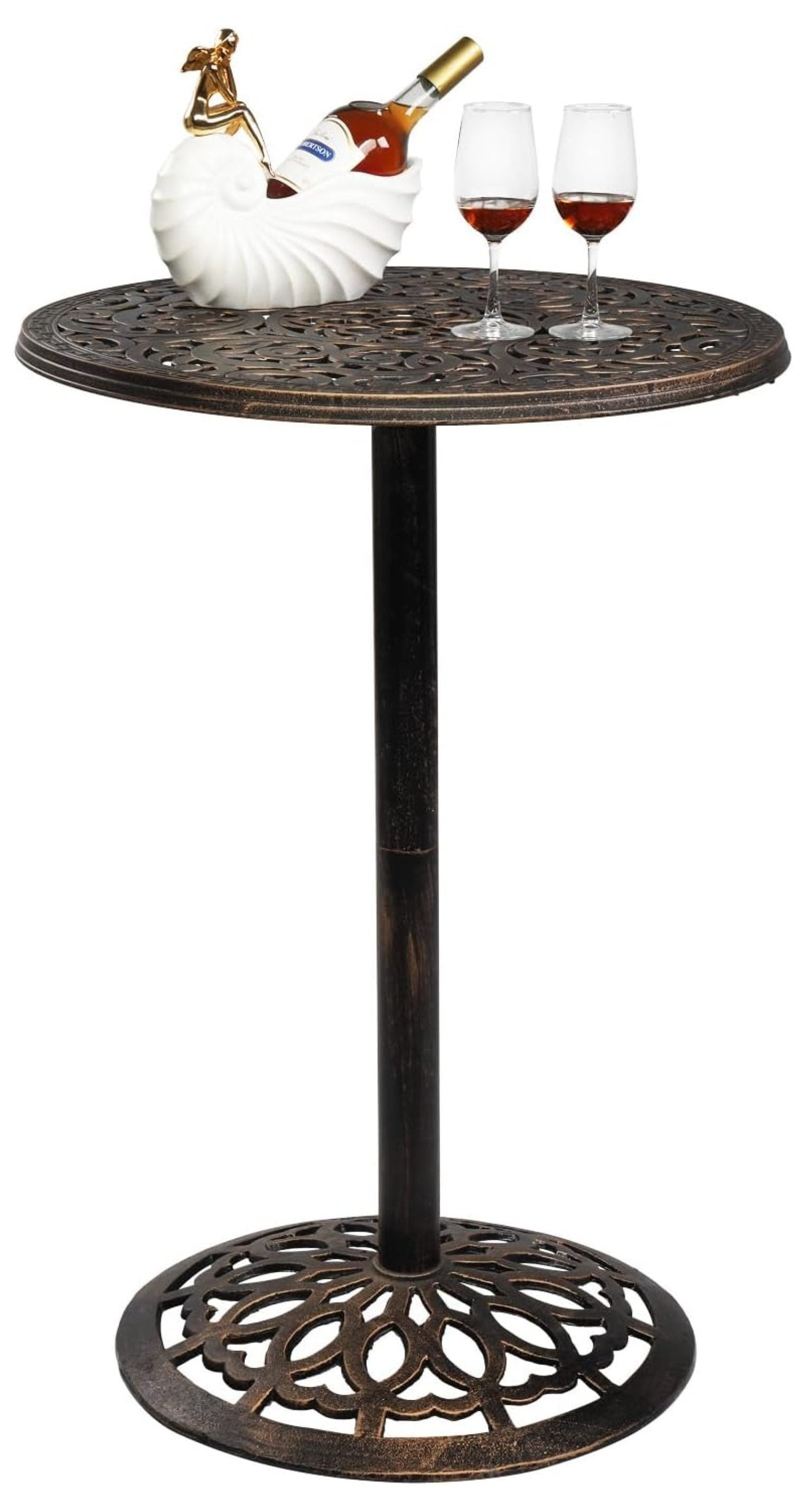 JTAOT 40" Outdoor Bar Table, High Top Table, Cast Aluminum Outdoor Pub ...