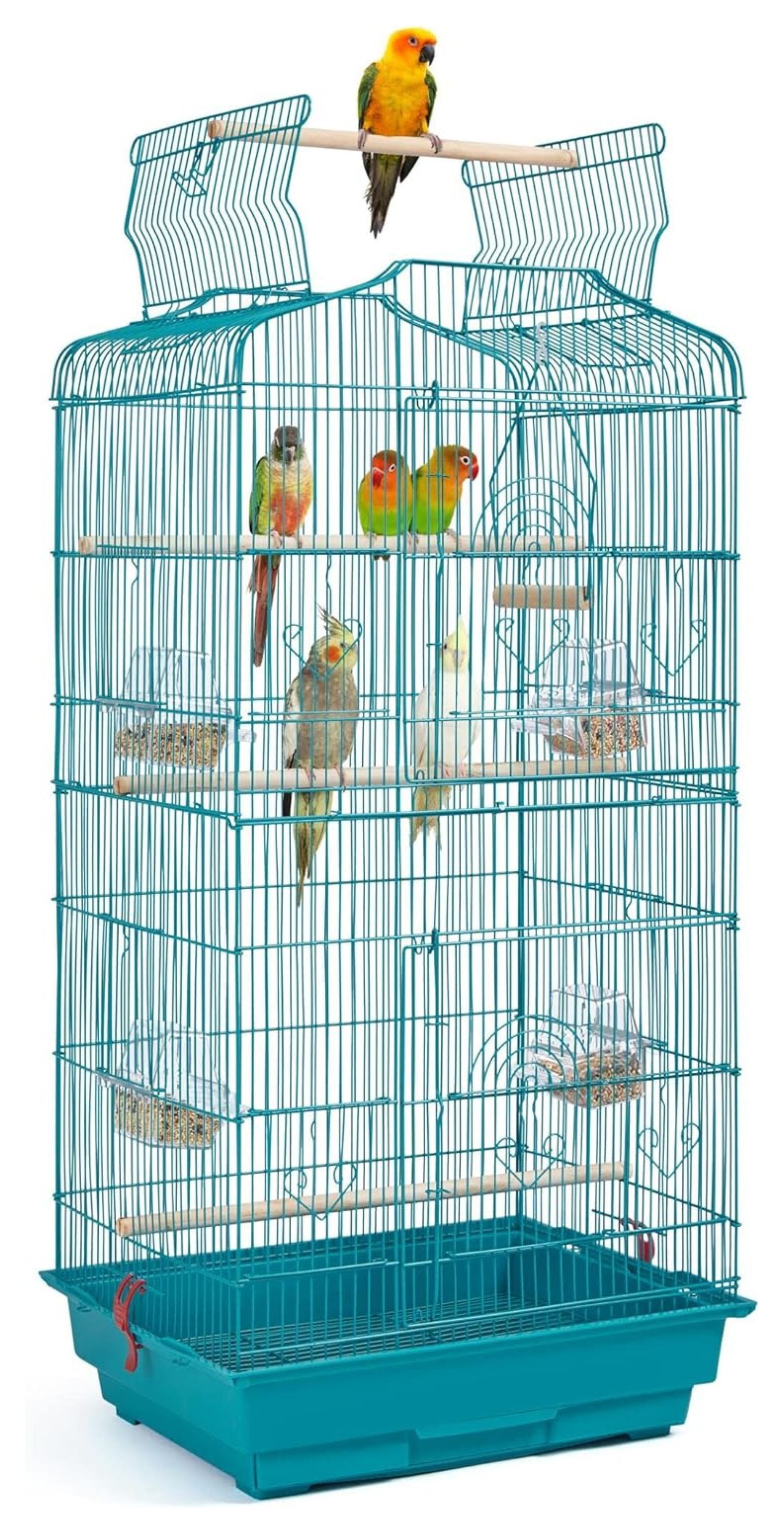 JTAOT 41inch Height Open Top Birdcage Parakeet Cage w/Slide-Out Tray ...