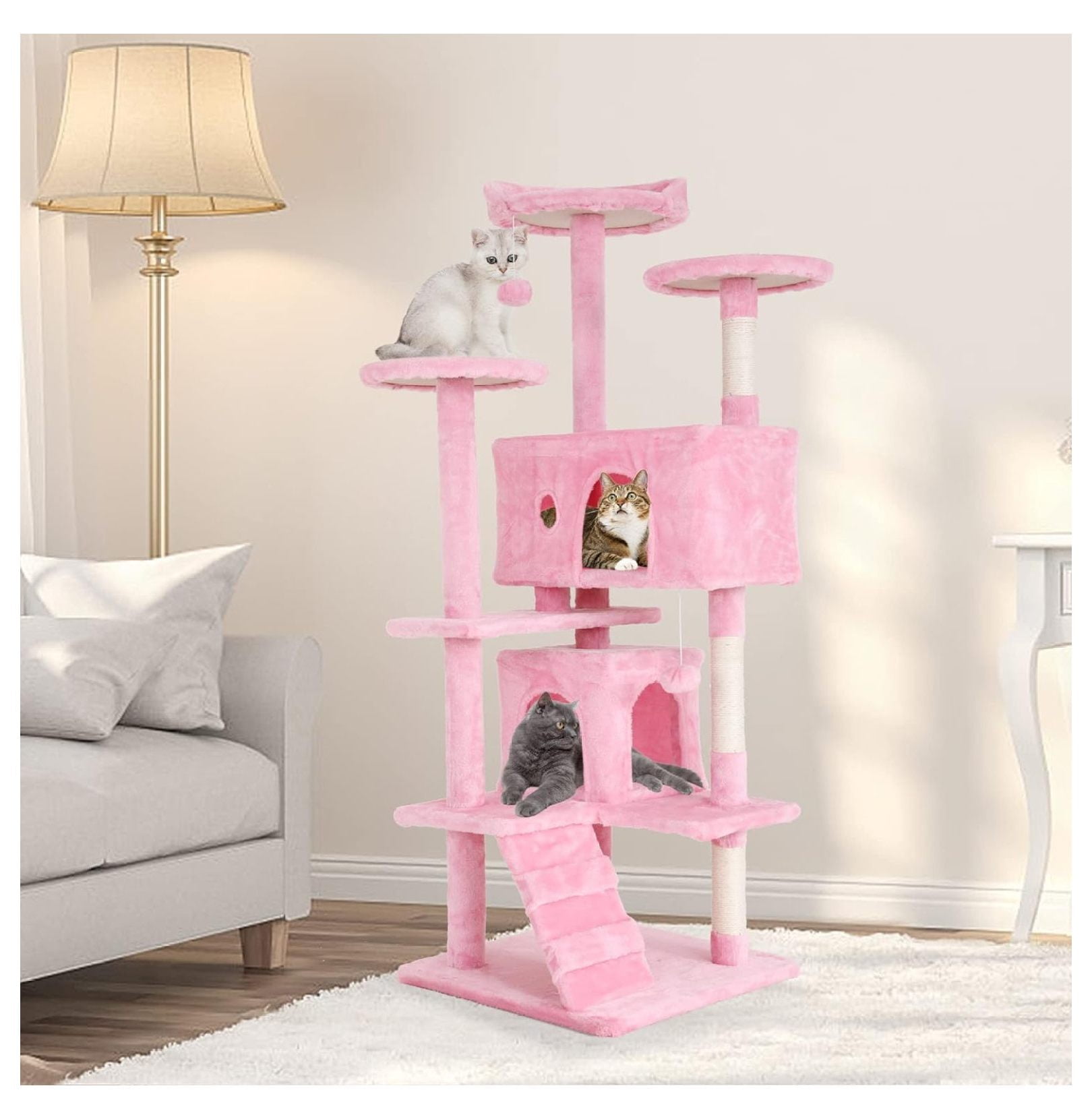 JTAOT 54 Inches Cat Tree for Indoor Cats, Multi-Level Cat Tree Cat ...