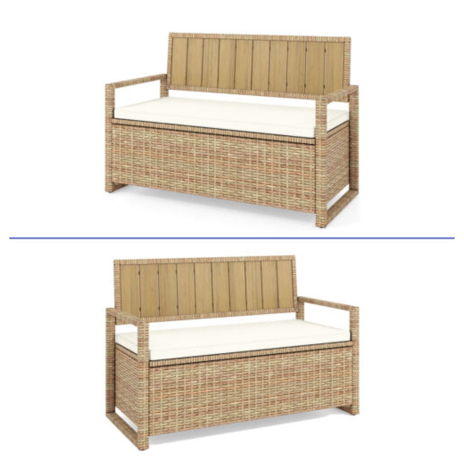 JTAOT 70 Gallon Outdoor Patio Storage Garden Bench Cushion Seating ...