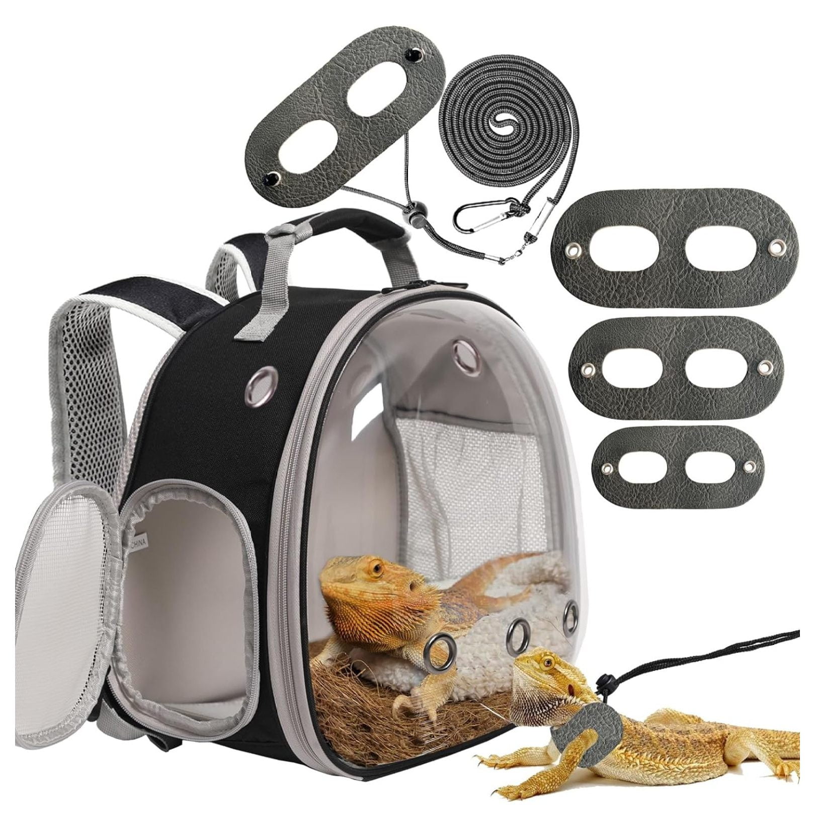 JTAOT Bearded Dragon Travel Backpack with Harness and Leash Set,Lizard ...