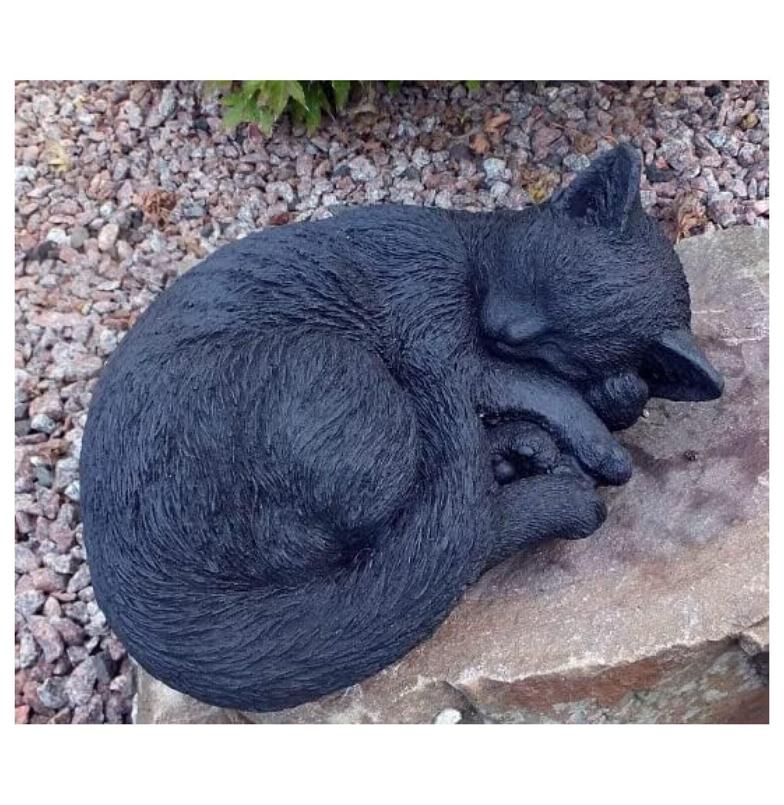JTAOT Black cat Figurine Sleeping cat Statue Concrete pet Memorial ...