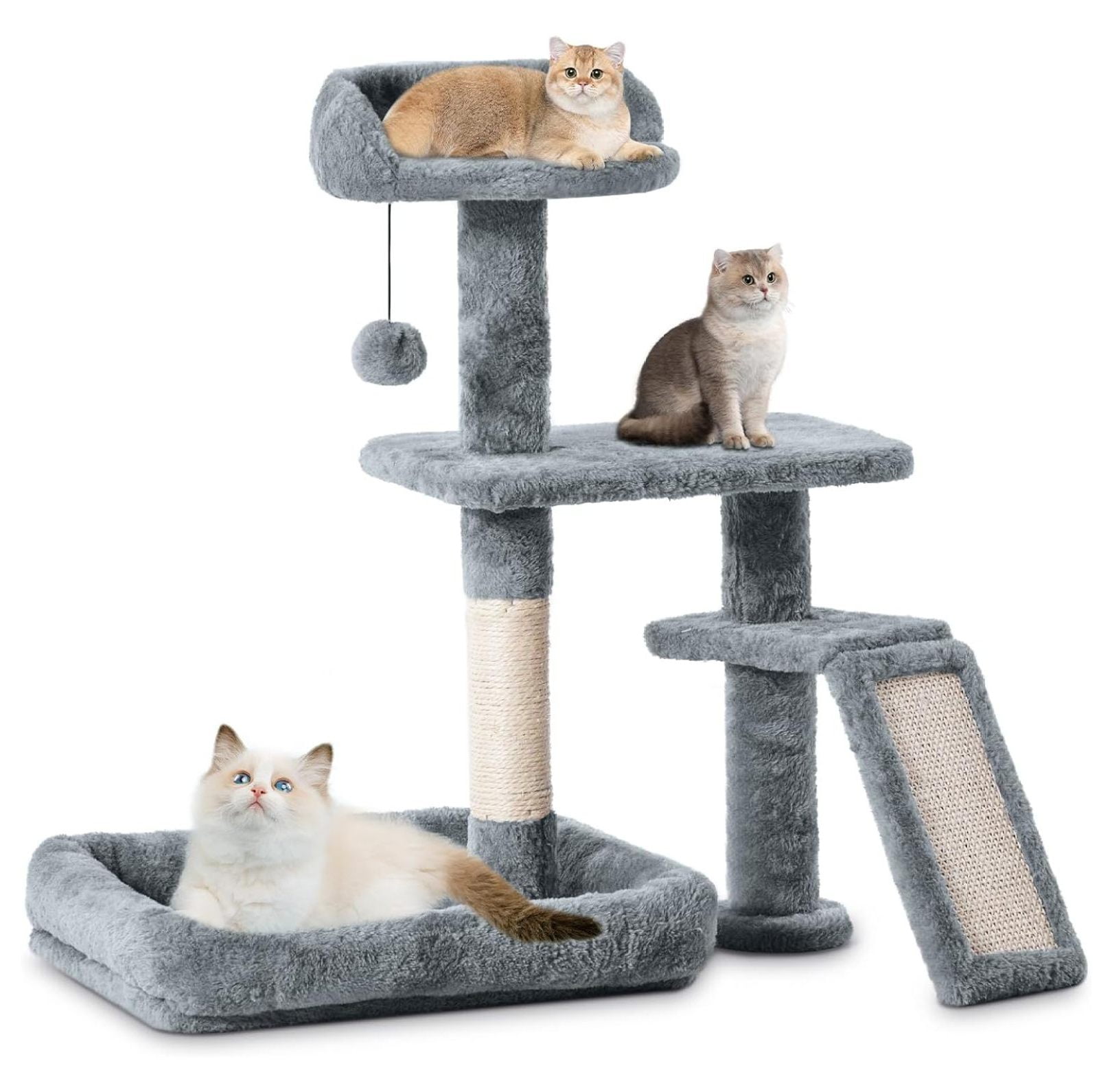 JTAOT Cat Tree, 25 inch Small Cat Tower for Indoor Cats, with Sisal ...