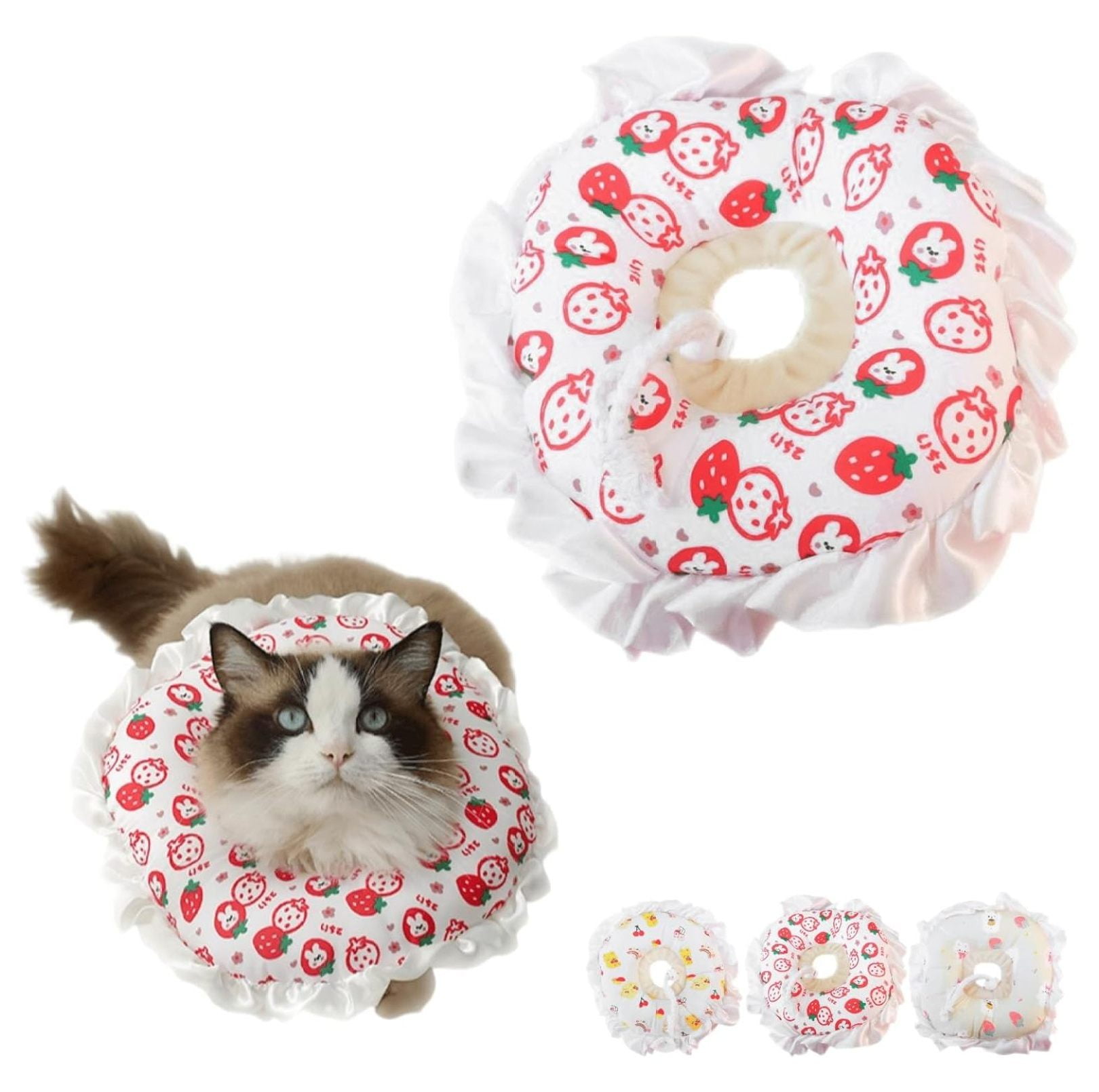 JTAOT Cute Cat Recovery Collar Soft Adjustable Cats Cone Anti-Bite Pet ...