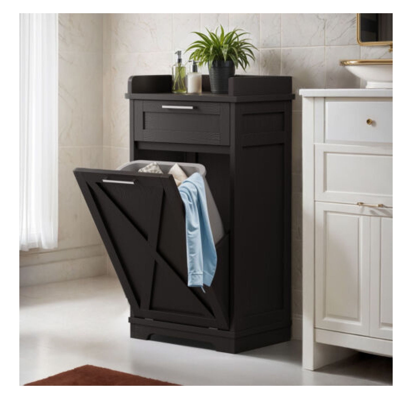 JTAOT Kitchen Cabinet Wooden Tilt-Out Trash Hampers Storage Metal ...