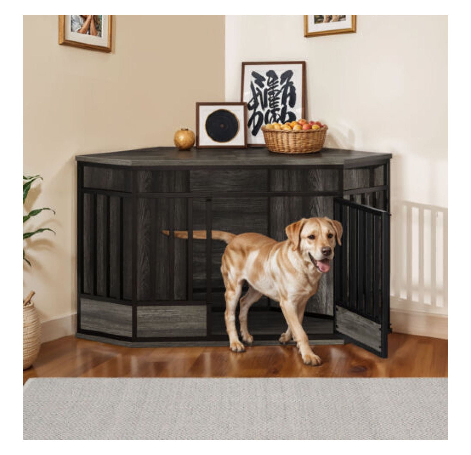 JTAOT Large Dog Crate Heavy Duty Huge Wooden Cage 52" Pet Kennel ...