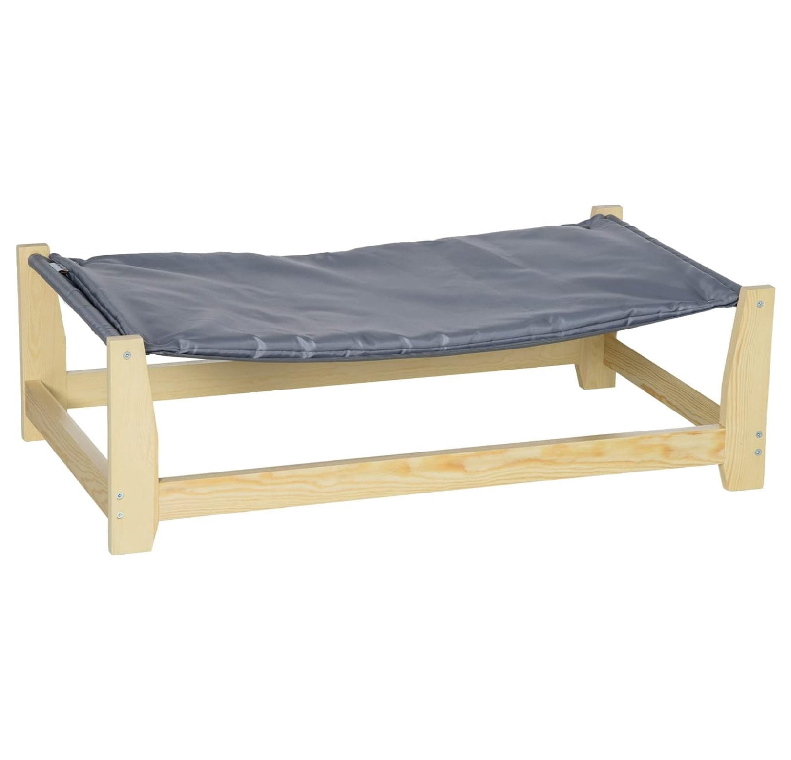 JTAOT Raised Pet Bed Wooden Frame Dog Cot with Washable Cushion for ...