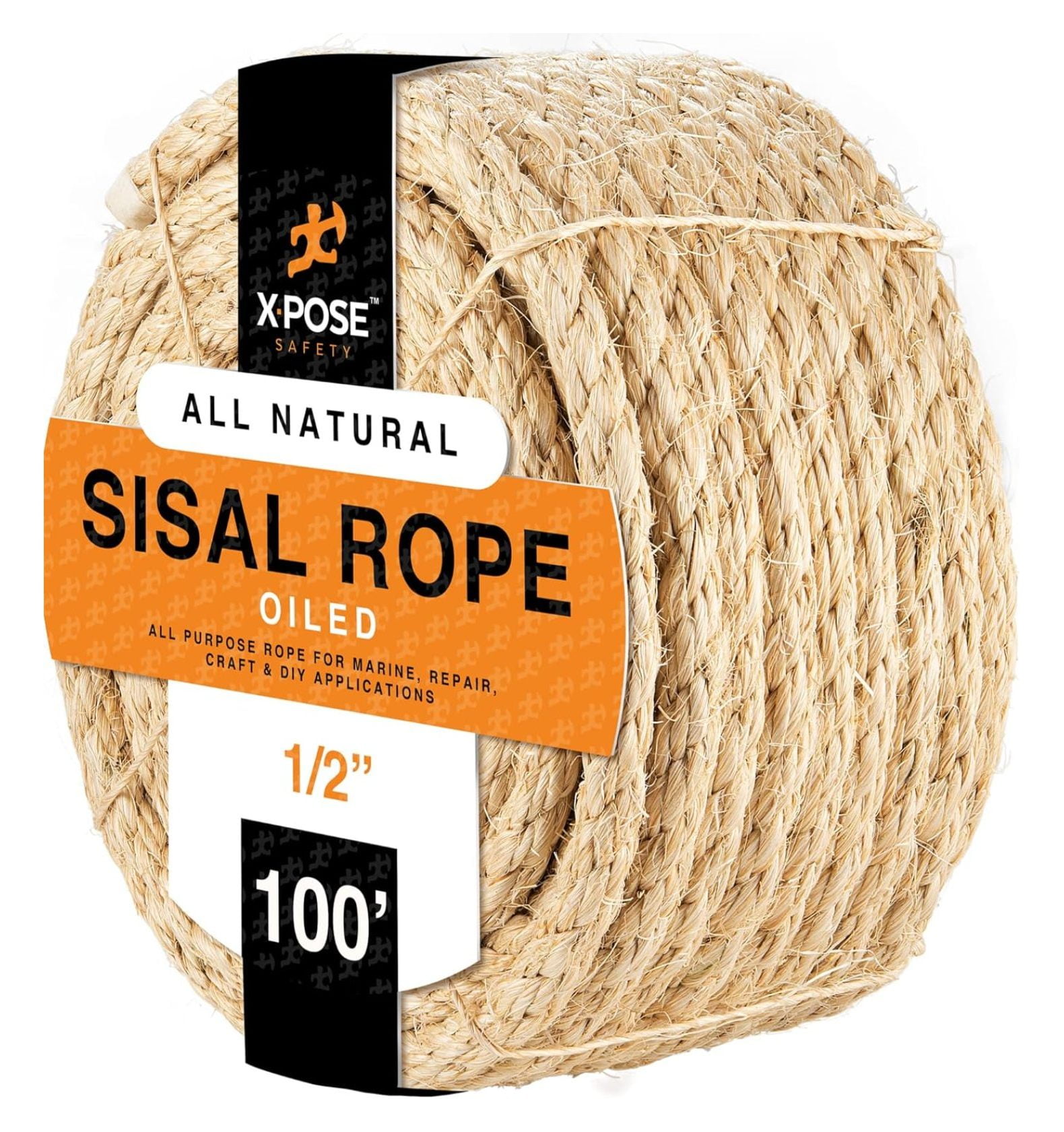 JTAOT Sisal Rope - 1/2 Inch Thick Rope - 100 Ft Rope - Heavy Duty ...